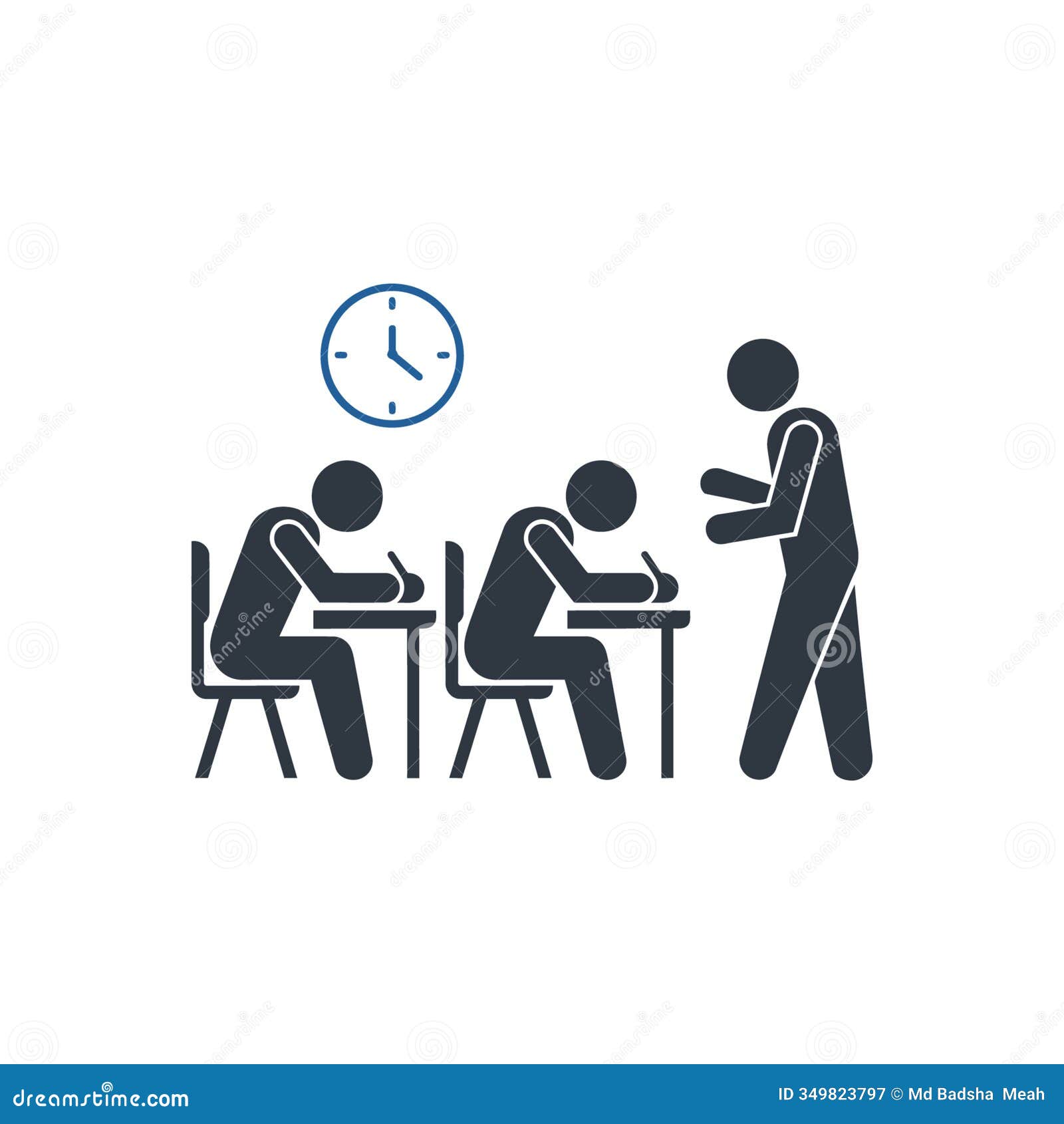 Classroom Teaching Exam Icon Stock Vector - Illustration of students ...