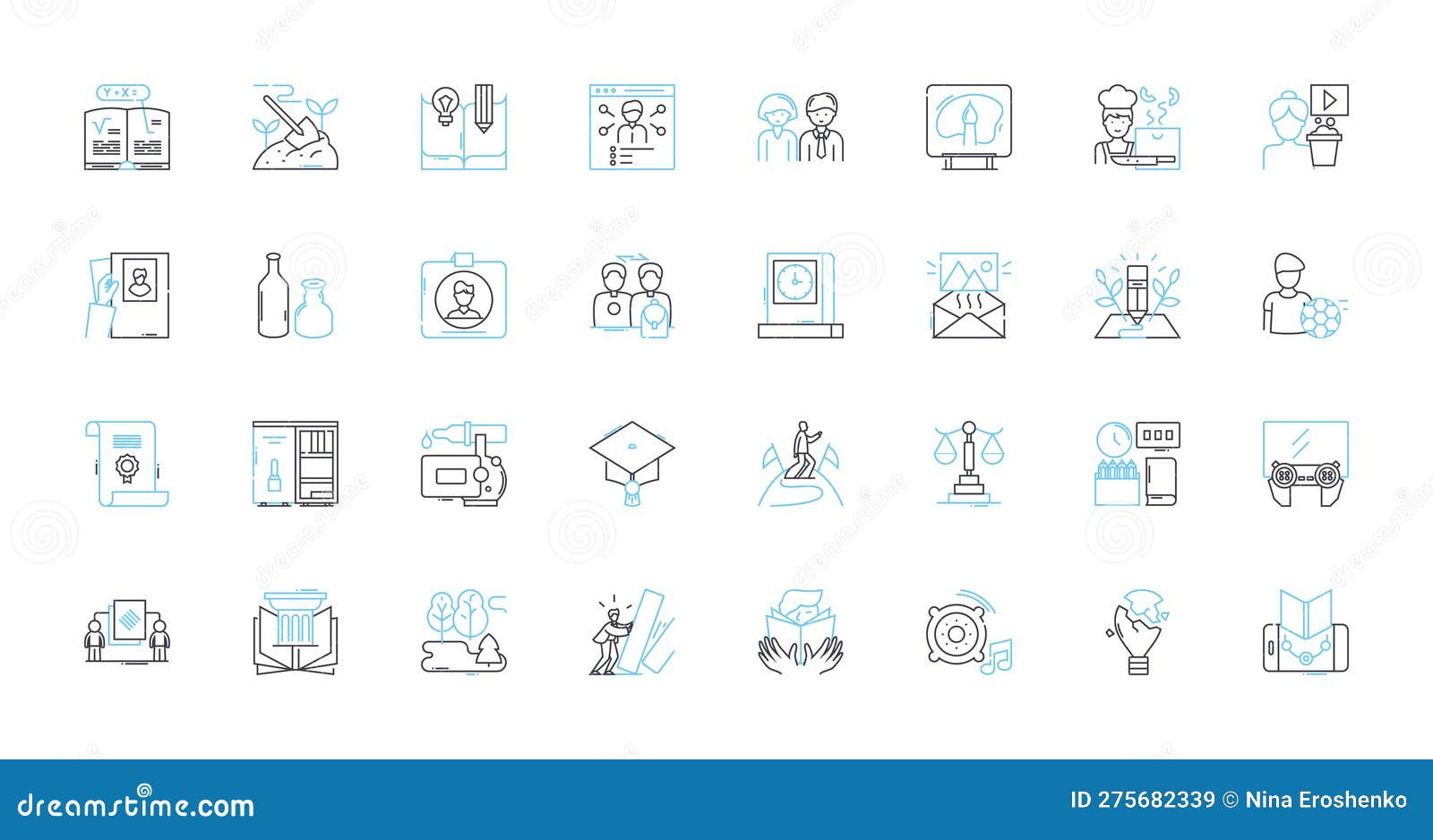 Classroom Training Linear Icons Set. Learning, Education, Instruction ...