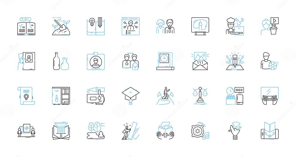 Classroom Training Linear Icons Set. Learning, Education, Instruction ...