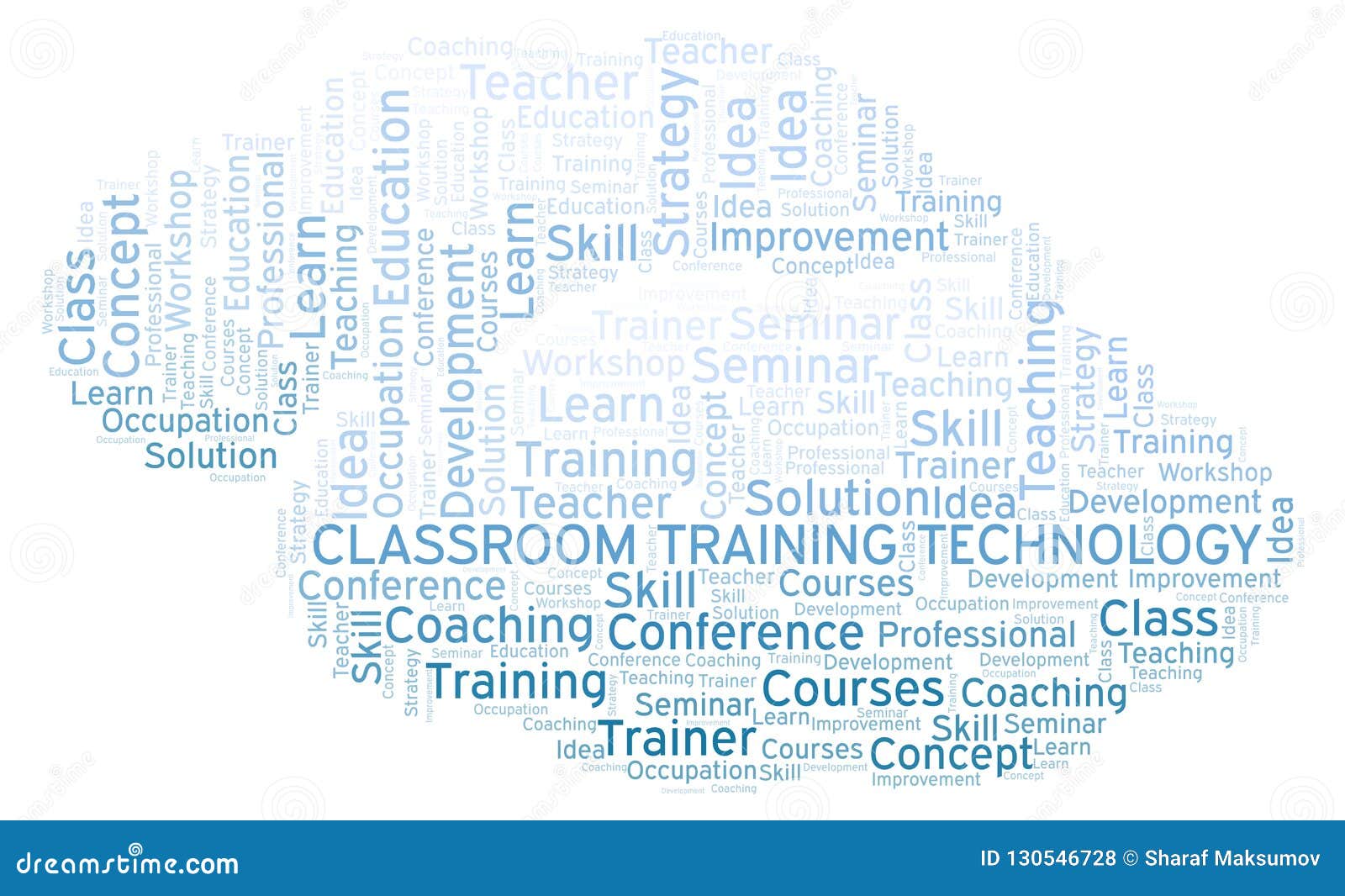 Classroom Training Technology Word Cloud. Stock Illustration ...