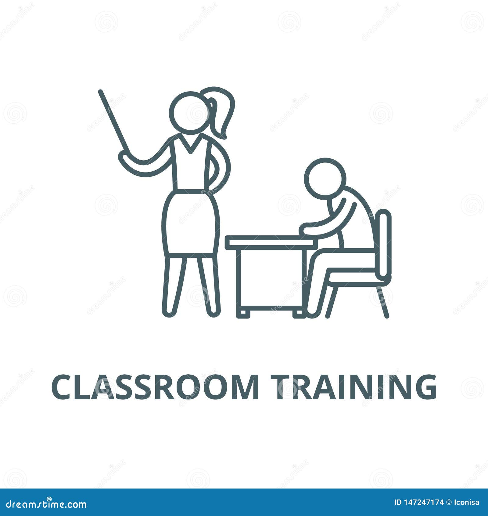 Classroom Training Vector Line Icon, Linear Concept, Outline Sign ...
