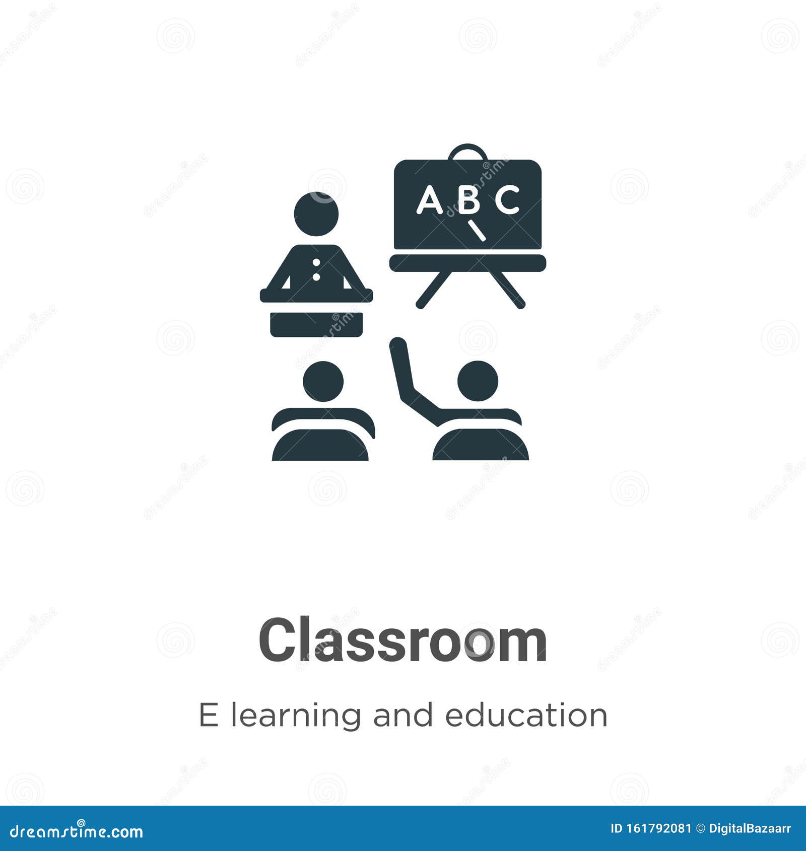 Classroom Vector Icon on White Background. Flat Vector Classroom Icon ...