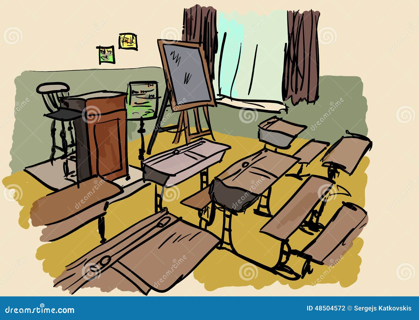 Classroom stock illustration. Illustration of teacher - 48504572