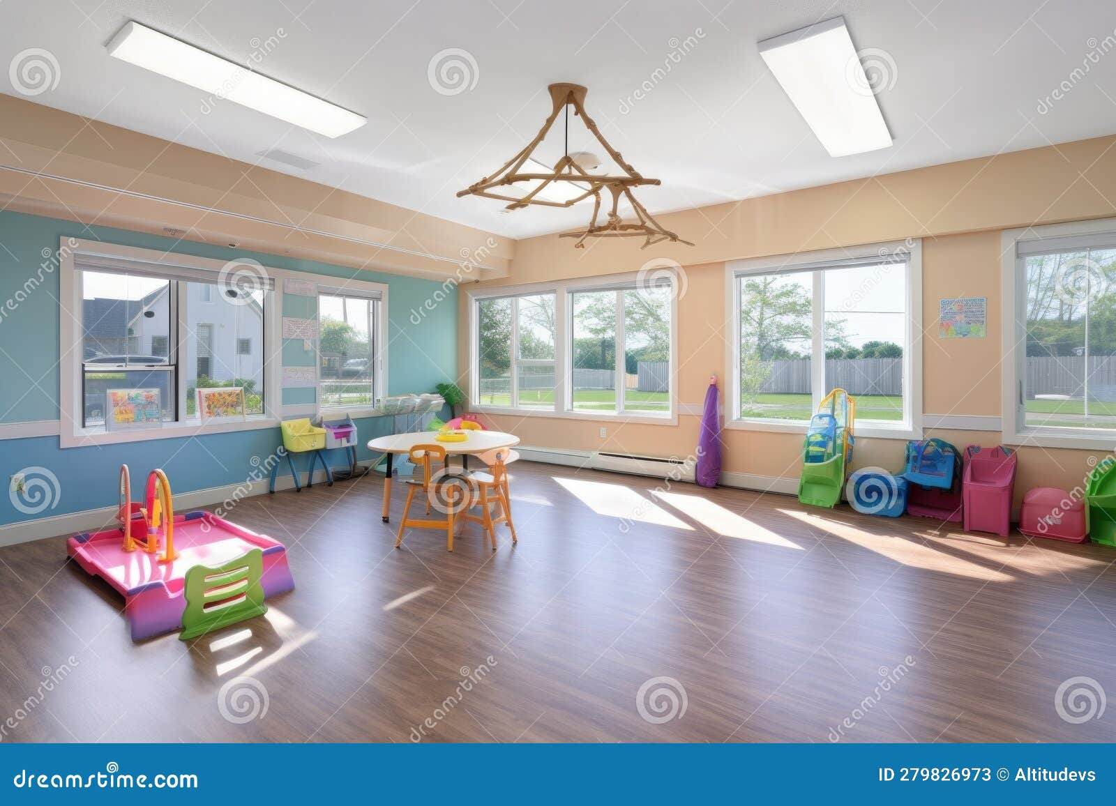 A Classroom with a View of the Playground and Swing Set, Perfect for ...