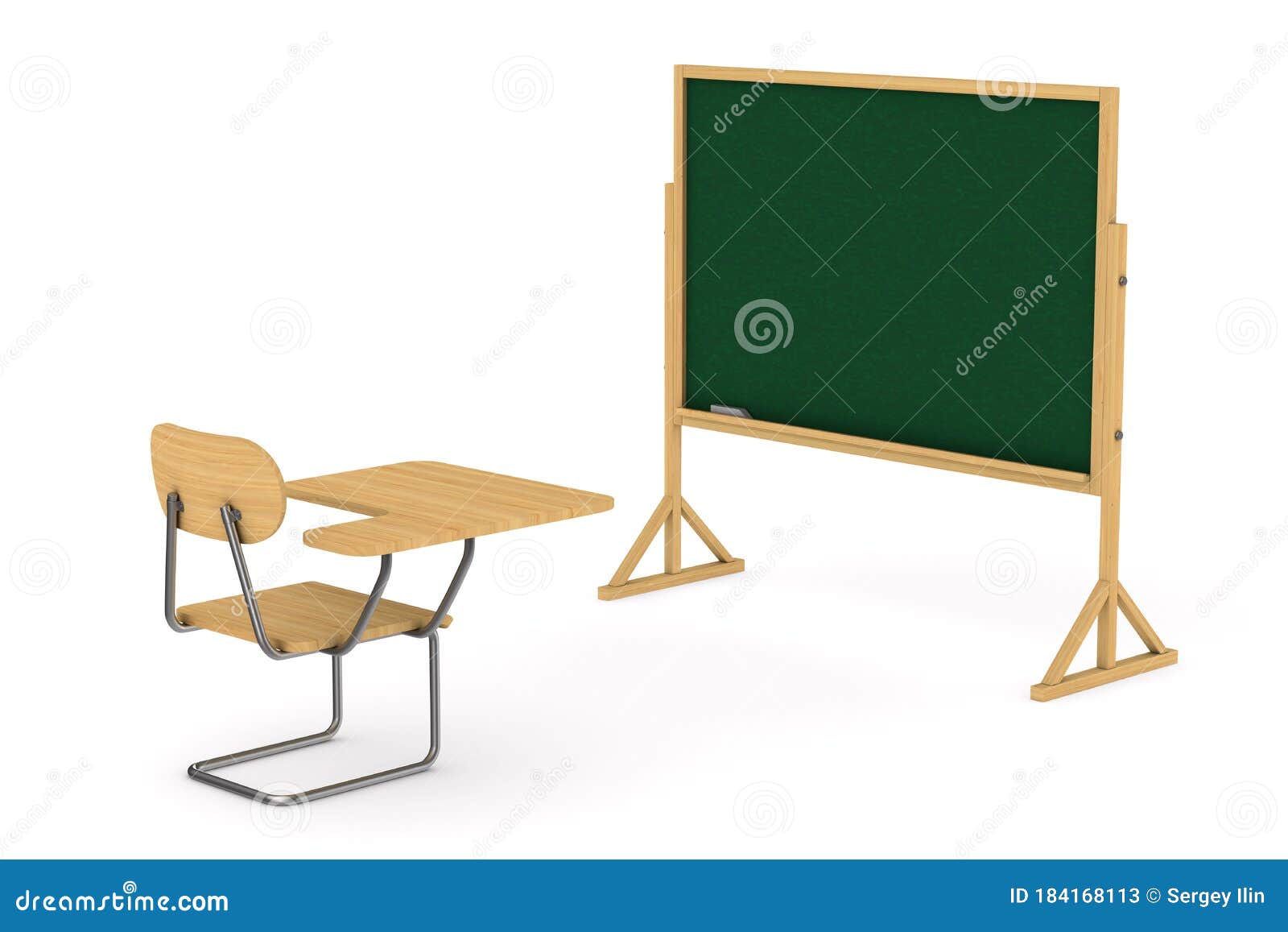 Classroom on White Background. Isolated 3D Illustration Stock ...