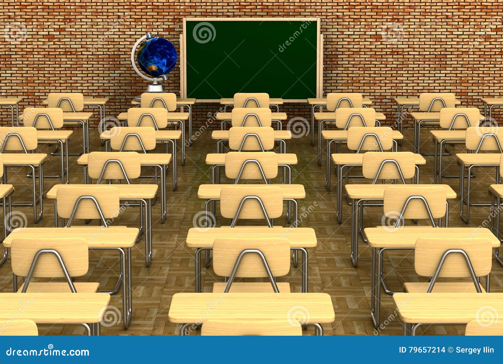 Classroom on White Background Stock Illustration - Illustration of ...