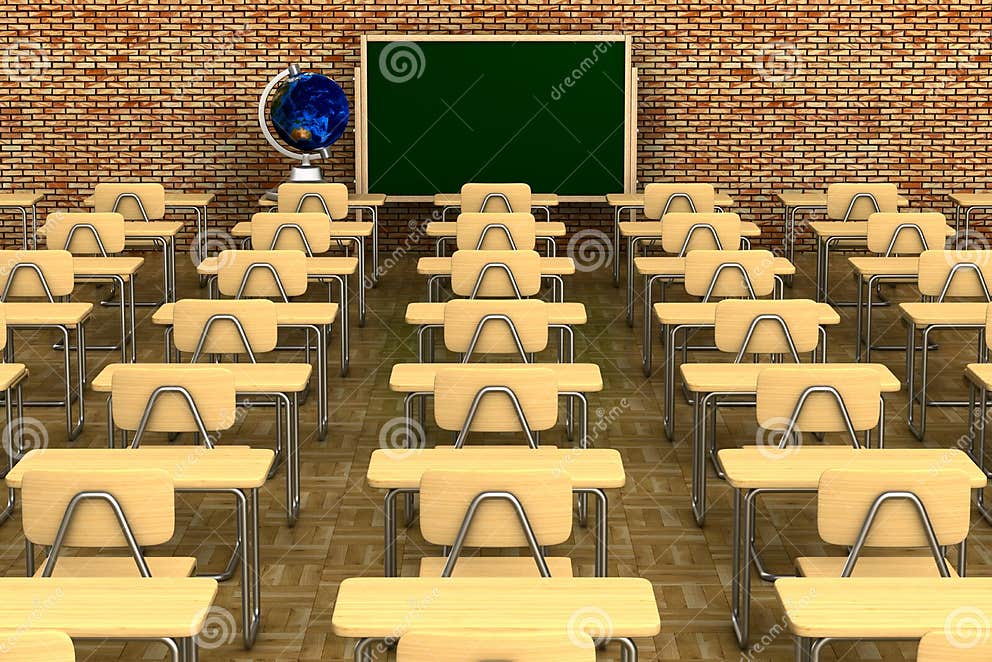 Classroom on White Background Stock Illustration - Illustration of ...