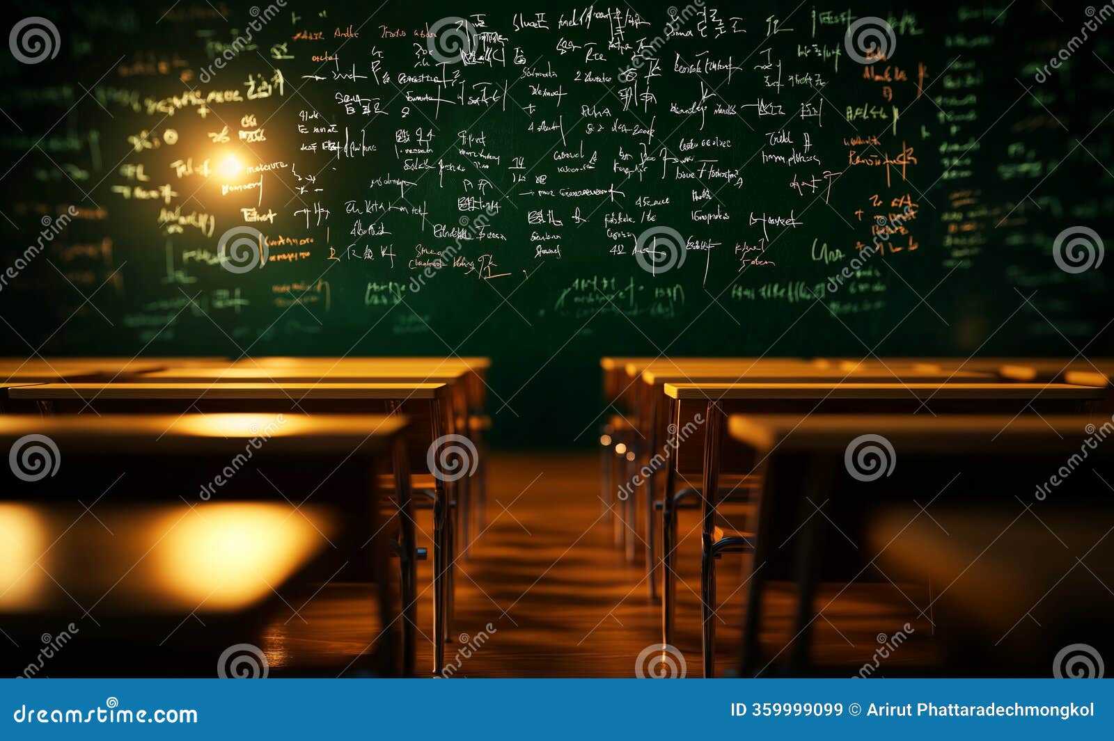 Blackboard Filled With Complex Equations And Diagrams Showcasing ...
