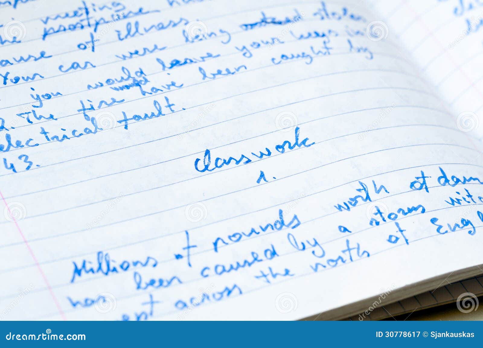 Classwork Exercise-book Royalty Free Stock Photography - Image: 30778617