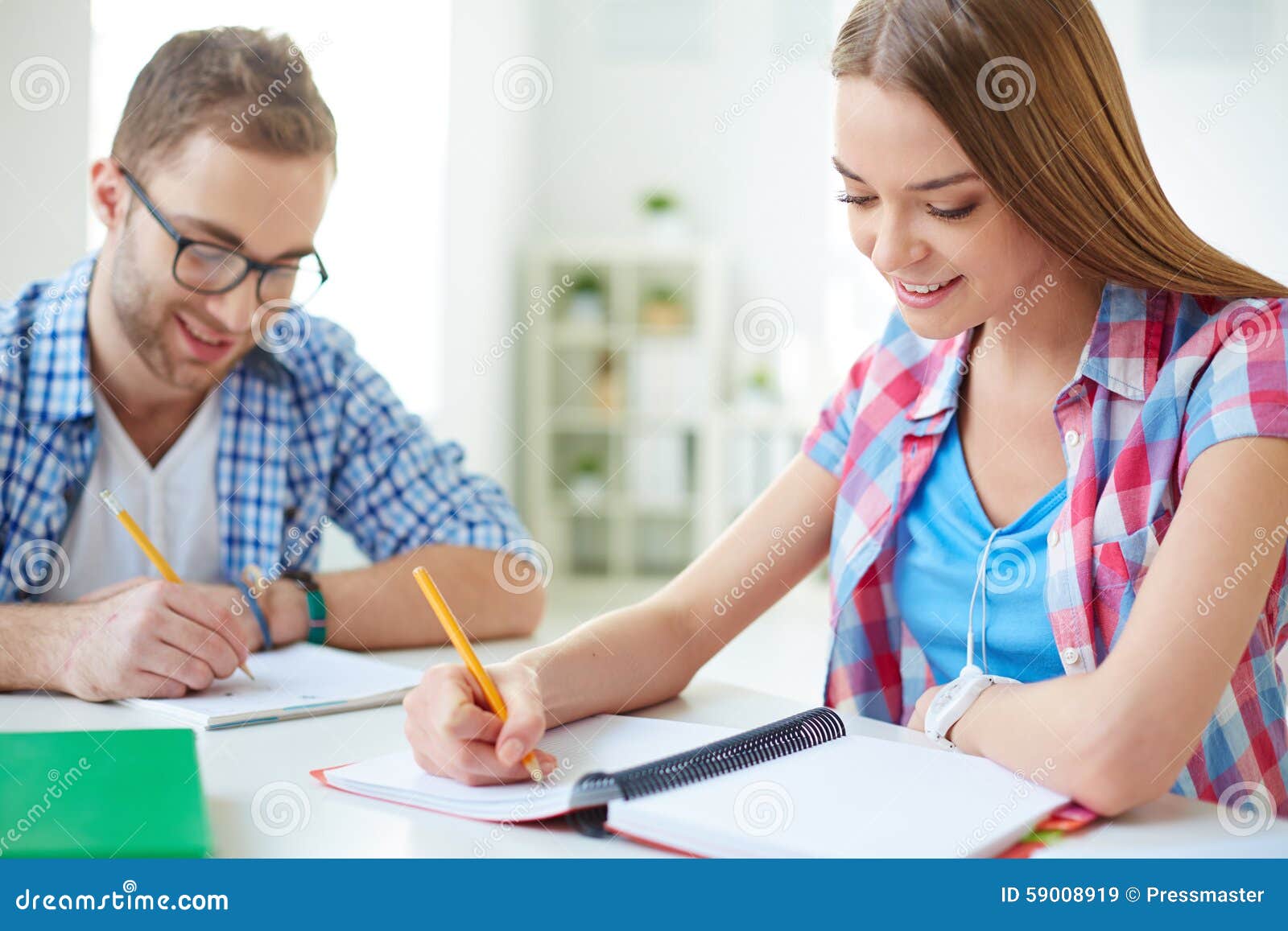 Classwork stock image. Image of casual, college, friend - 59008919