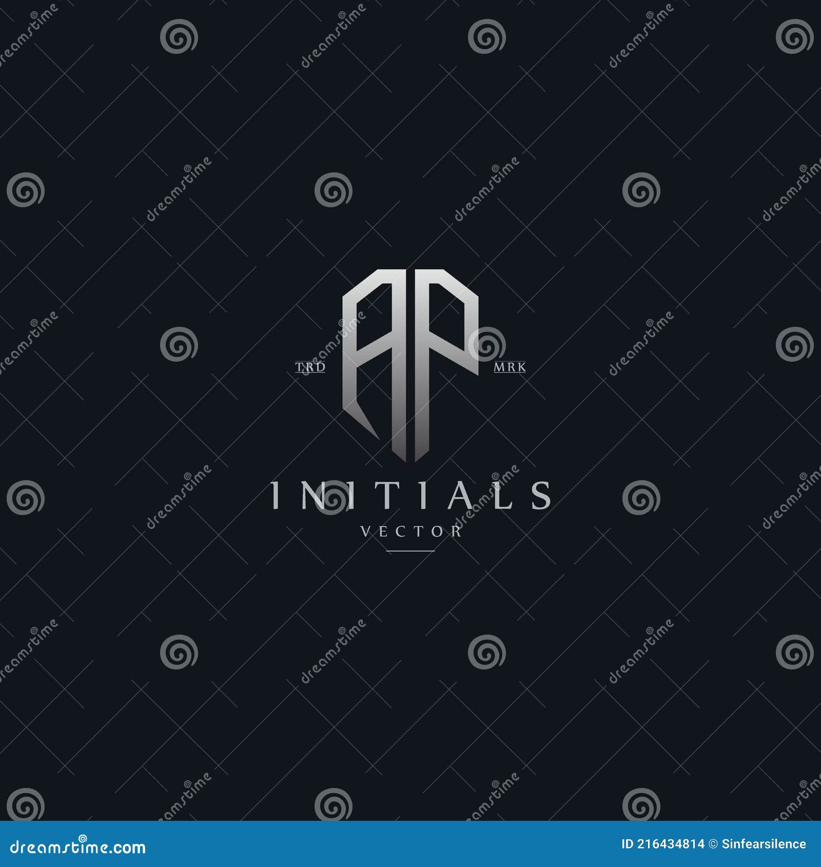 Classy AP Vintage Metal Monogram Logo. Elegant Silver Initials Icon ...