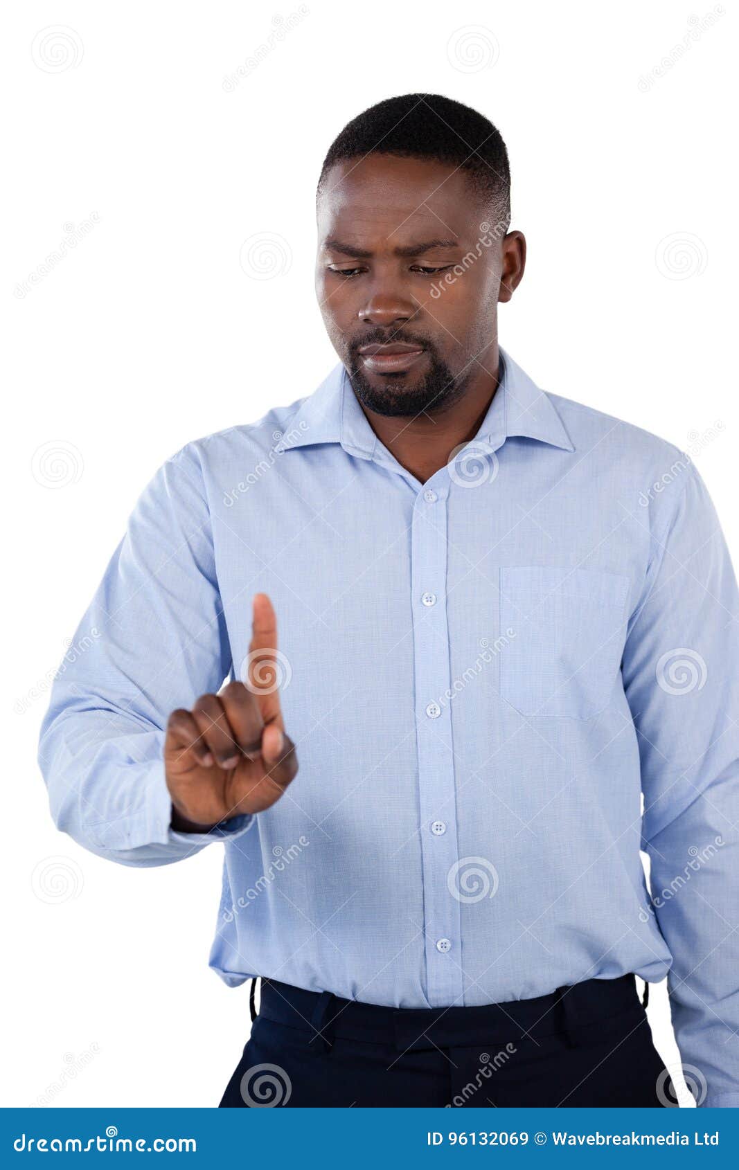 Classy Businessman Looking His Finger Stock Image - Image of business ...