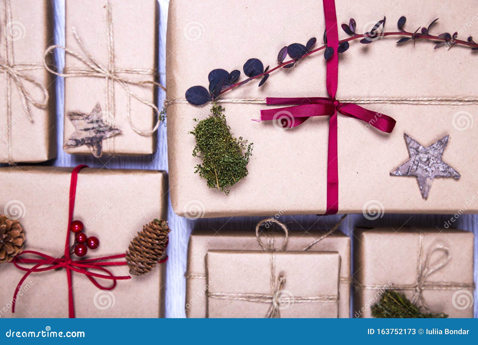 Classy Christmas Gifts Box Presents Stock Image - Image of rustic ...