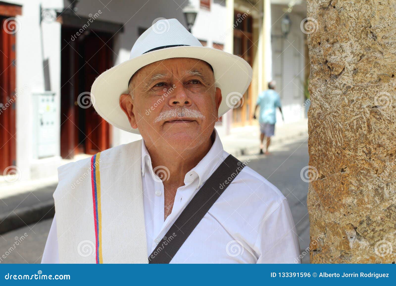 Classy Colombian Elder Man Outdoors Stock Photo - Image of cartagena ...
