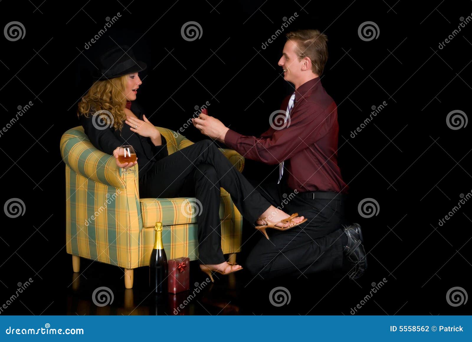 Classy couple, proposal stock photo. Image of smiling - 5558562