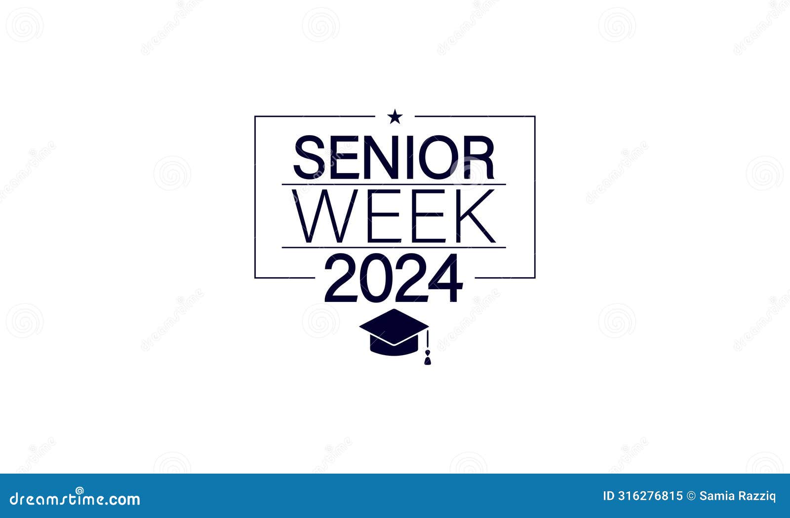 Elegant Senior Week 2024 a Text Illustration Stock Vector ...