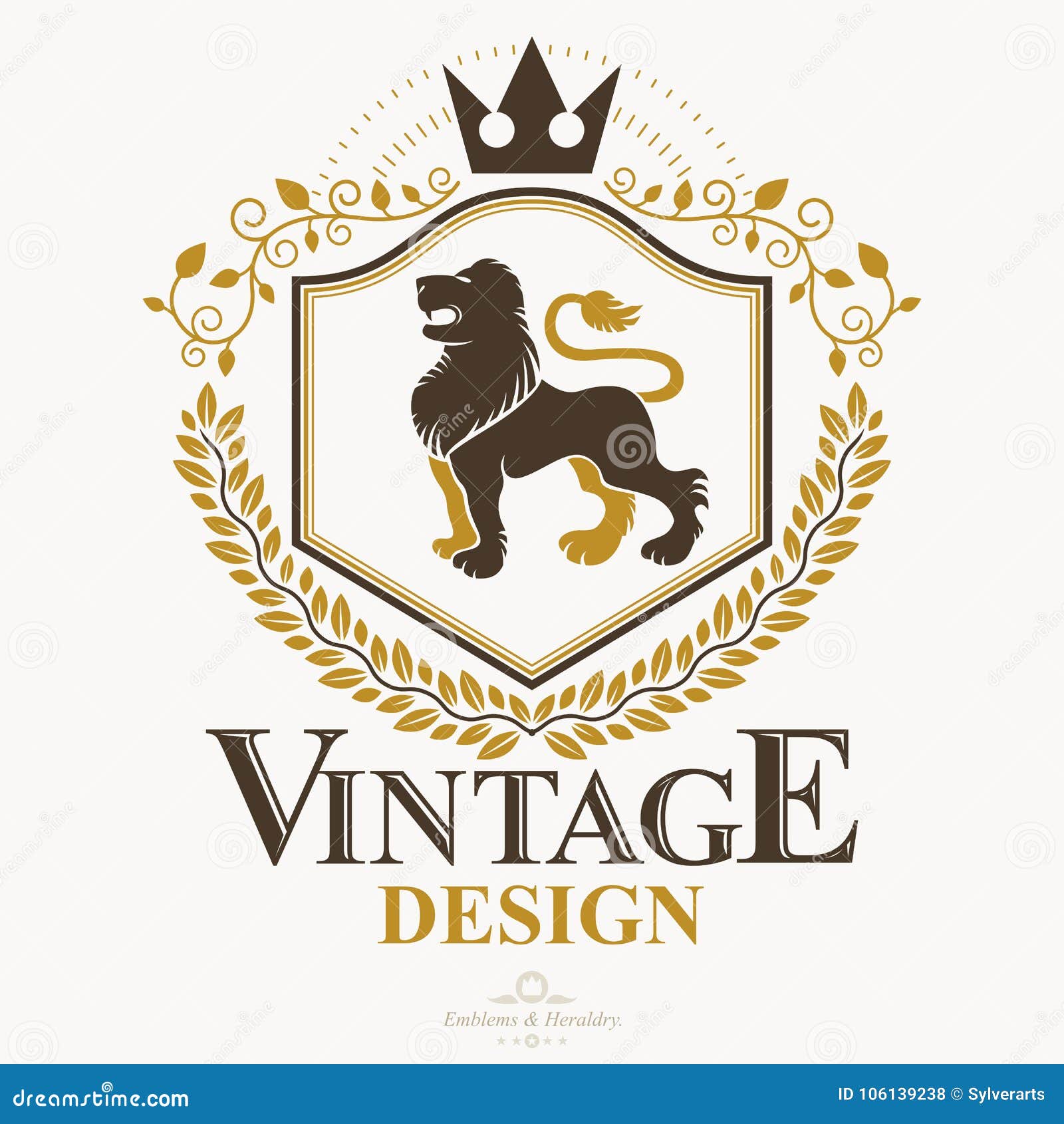 Classy Emblem, Vector Heraldic Coat of Arms. Stock Vector ...