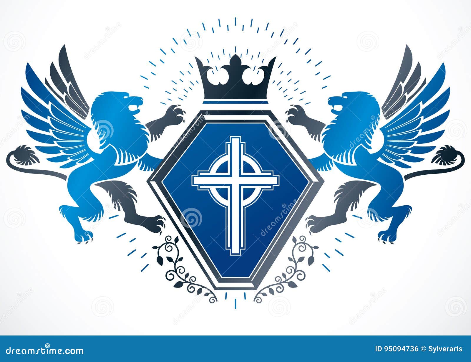 Classy Emblem, Vector Heraldic Coat of Arms Created Using Mythic Stock ...