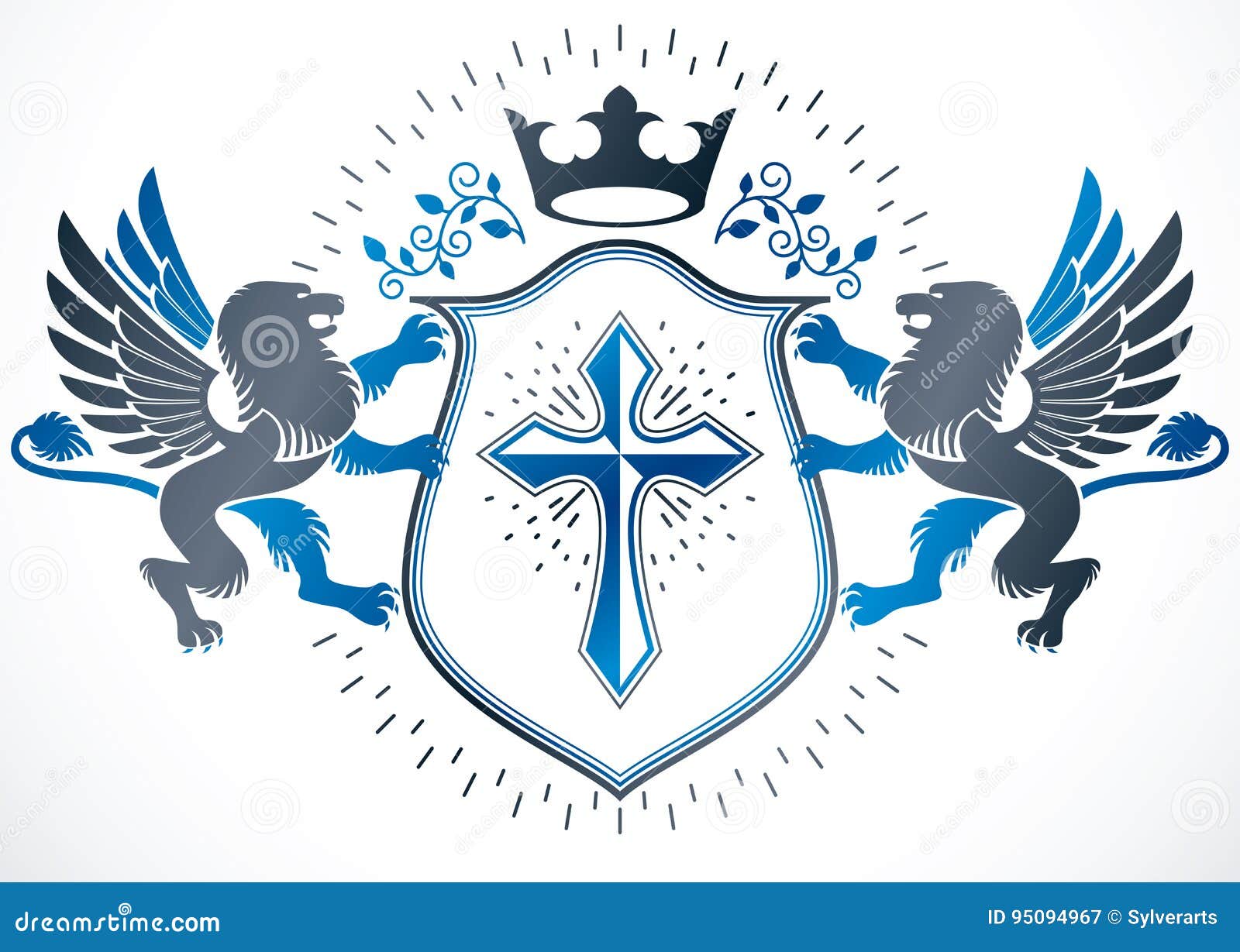 Classy Emblem, Vector Heraldic Coat of Arms Created Using Mythic Stock ...