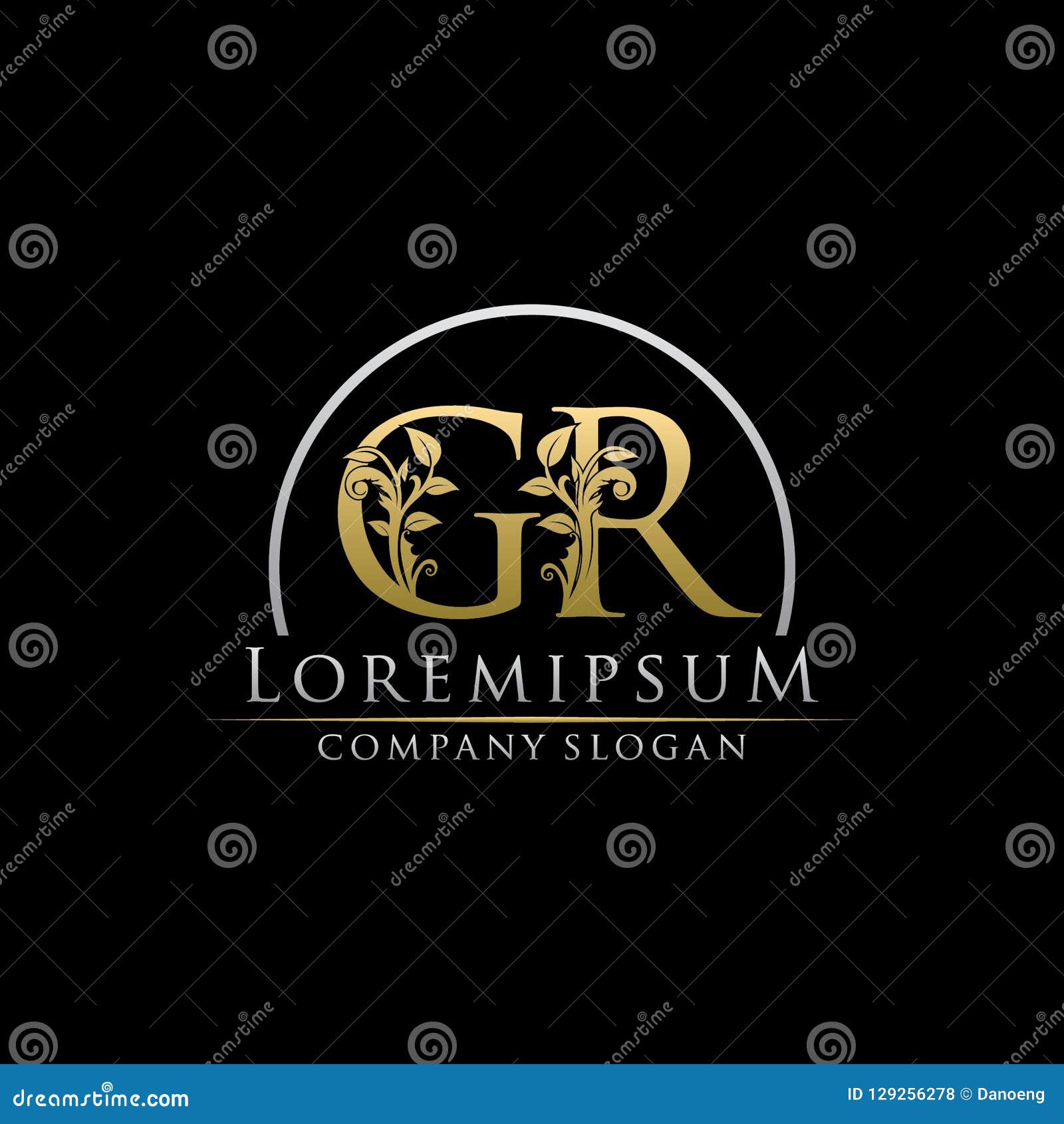 Classy Gold Leaf GR Letter Logo Stock Illustration - Illustration of ...