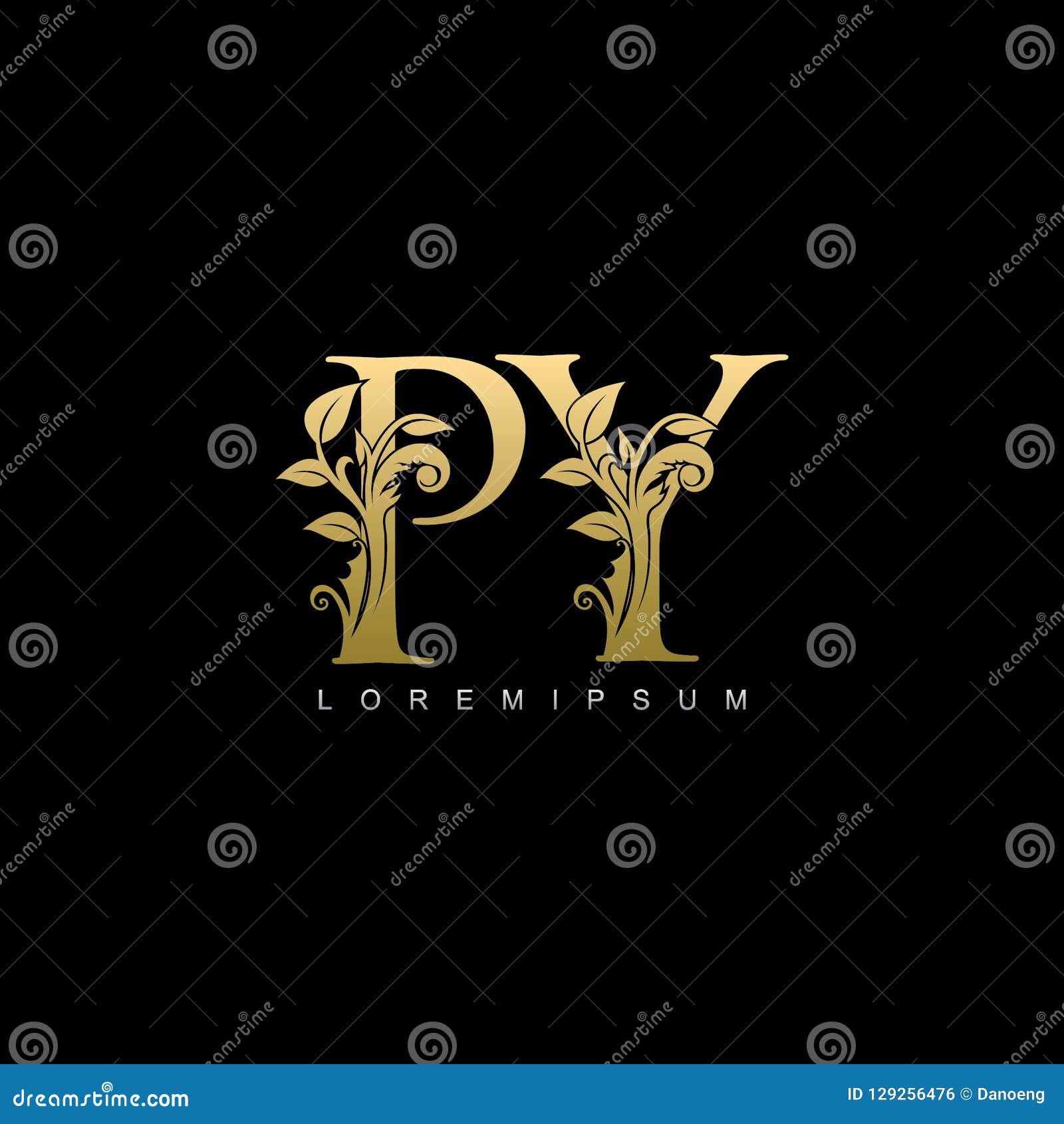 Classy Gold Leaf PY Letter Logo Stock Illustration - Illustration of ...