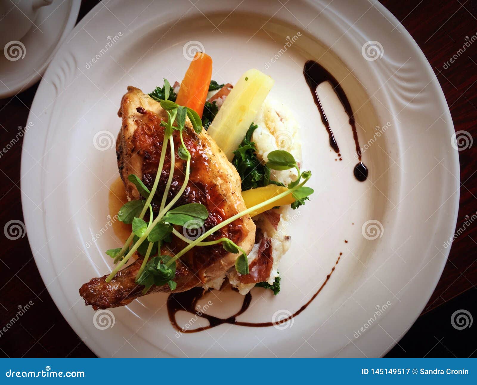 Classy Gourmet Chicken Dinner Stock Image - Image of plait, black ...