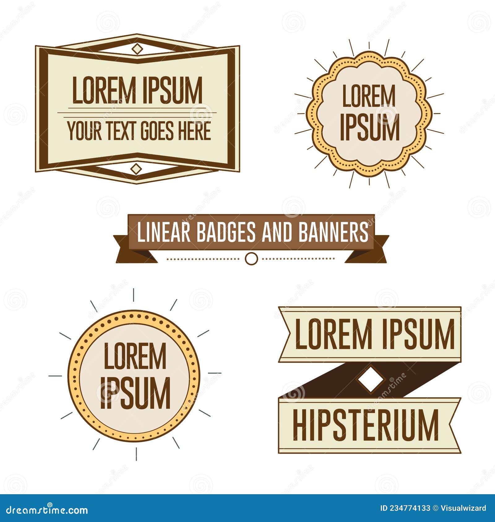 Classy Old Vintage Badges Emblems, Abels and Logos Set Stock Vector ...