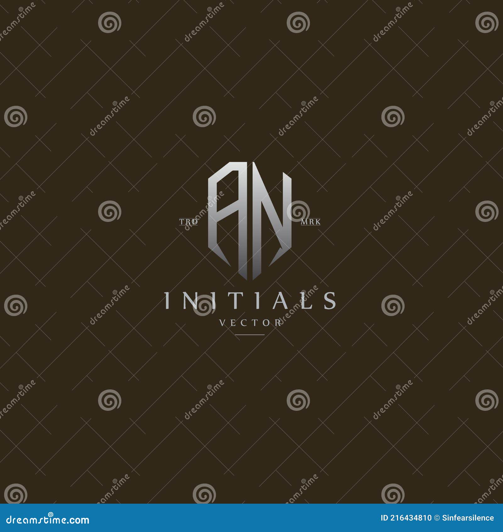 Classy an Vintage Metal Monogram Logo. Elegant Silver Initials Icon ...