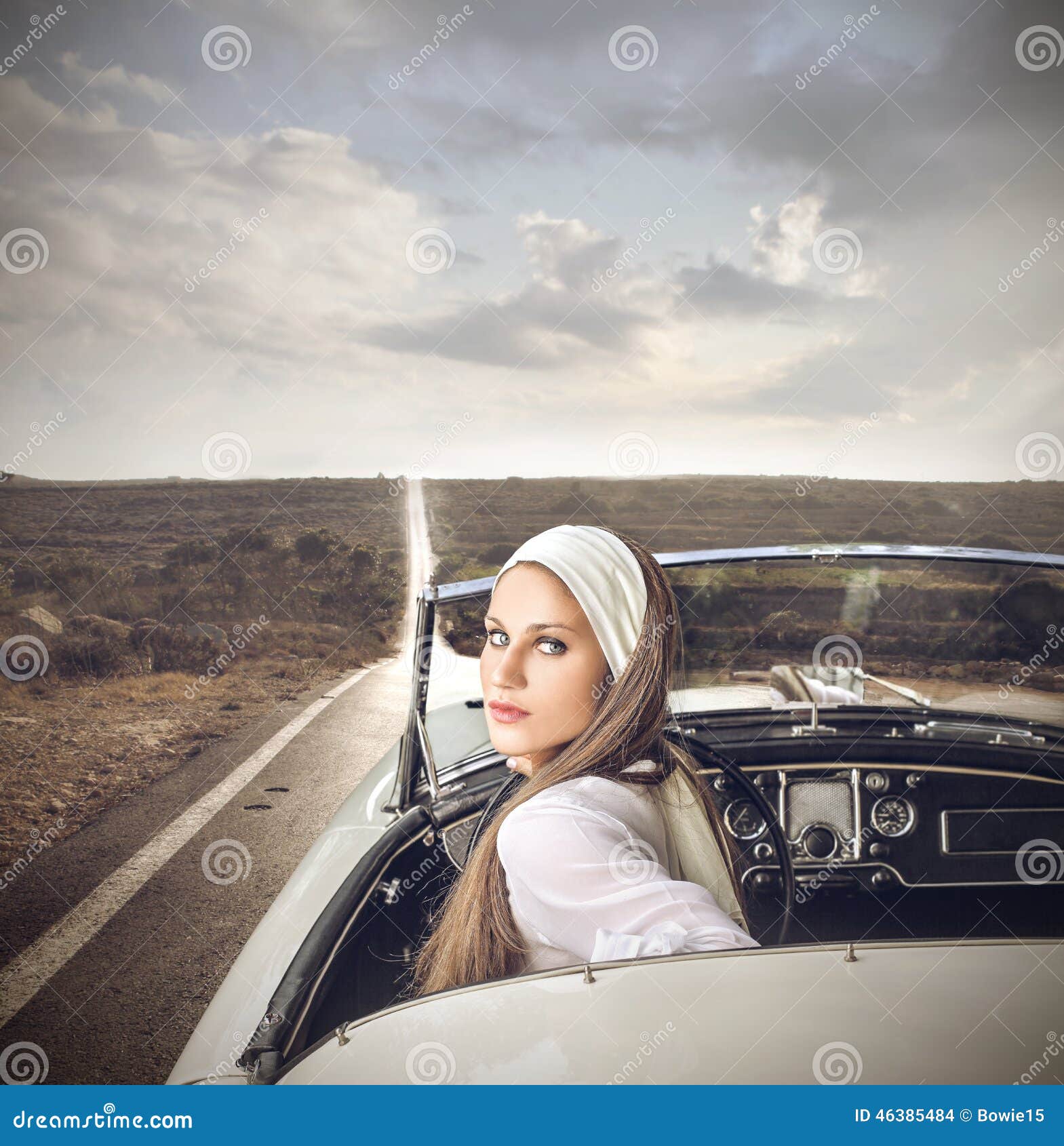 Classy Woman in a Vintage Car Stock Photo - Image of vintage ...