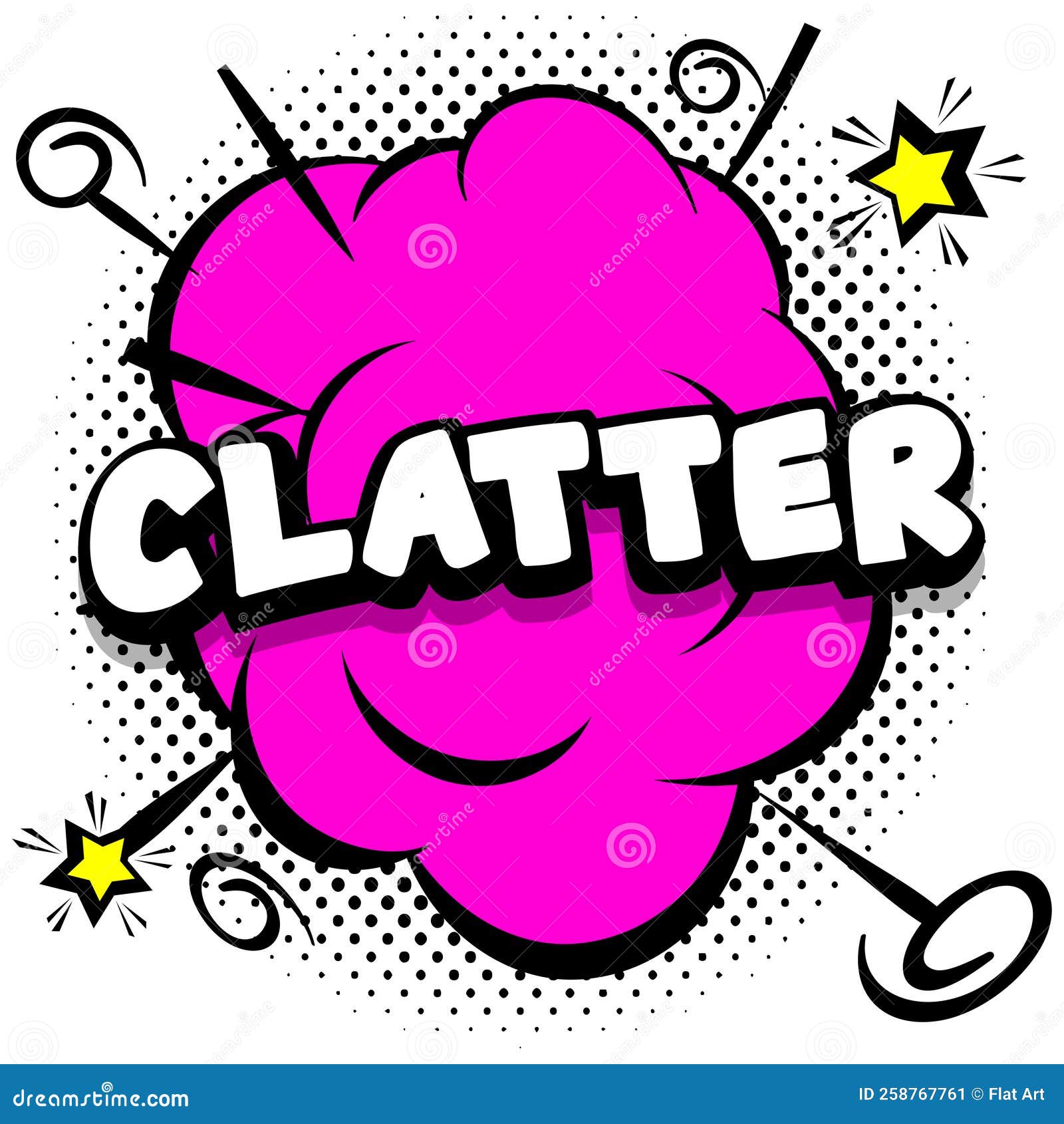 Clatter Comic Bright Template with Speech Bubbles on Colorful Frames ...
