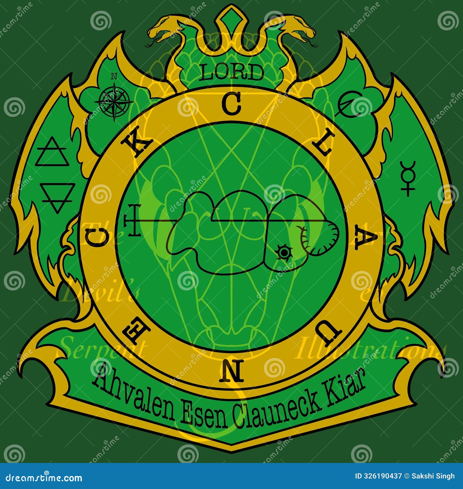 Clauneck sigil stock image. Image of design, devotional - 326190437