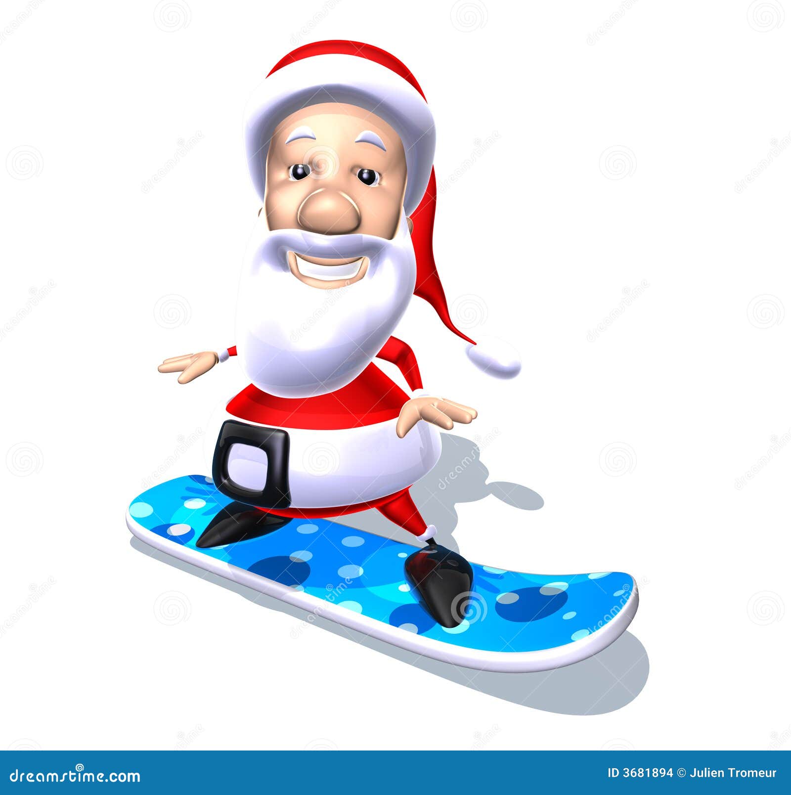 Claus santa snowboard stock illustrationer. Illustration av claus - 3681894