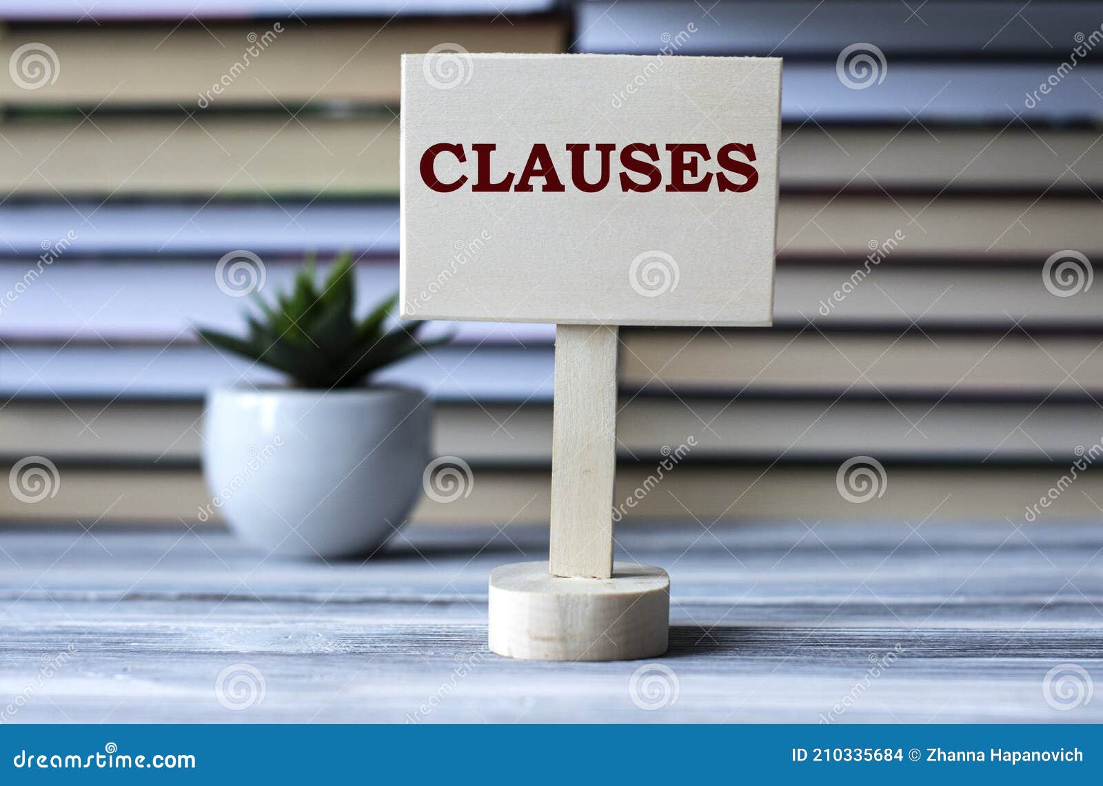 CLAUSES - Word on the Information Board Against the Background of a ...