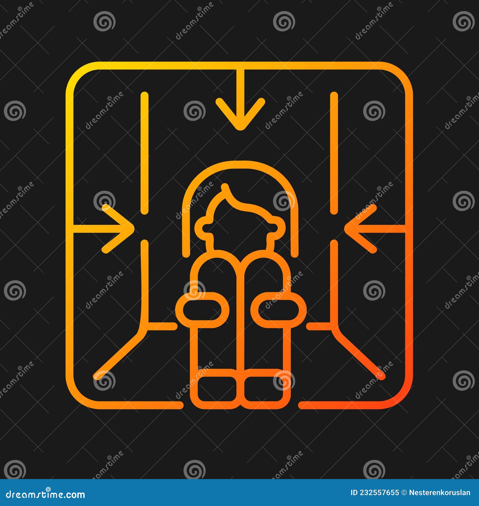 Claustrophobia Gradient Vector Icon for Dark Theme Stock Vector ...