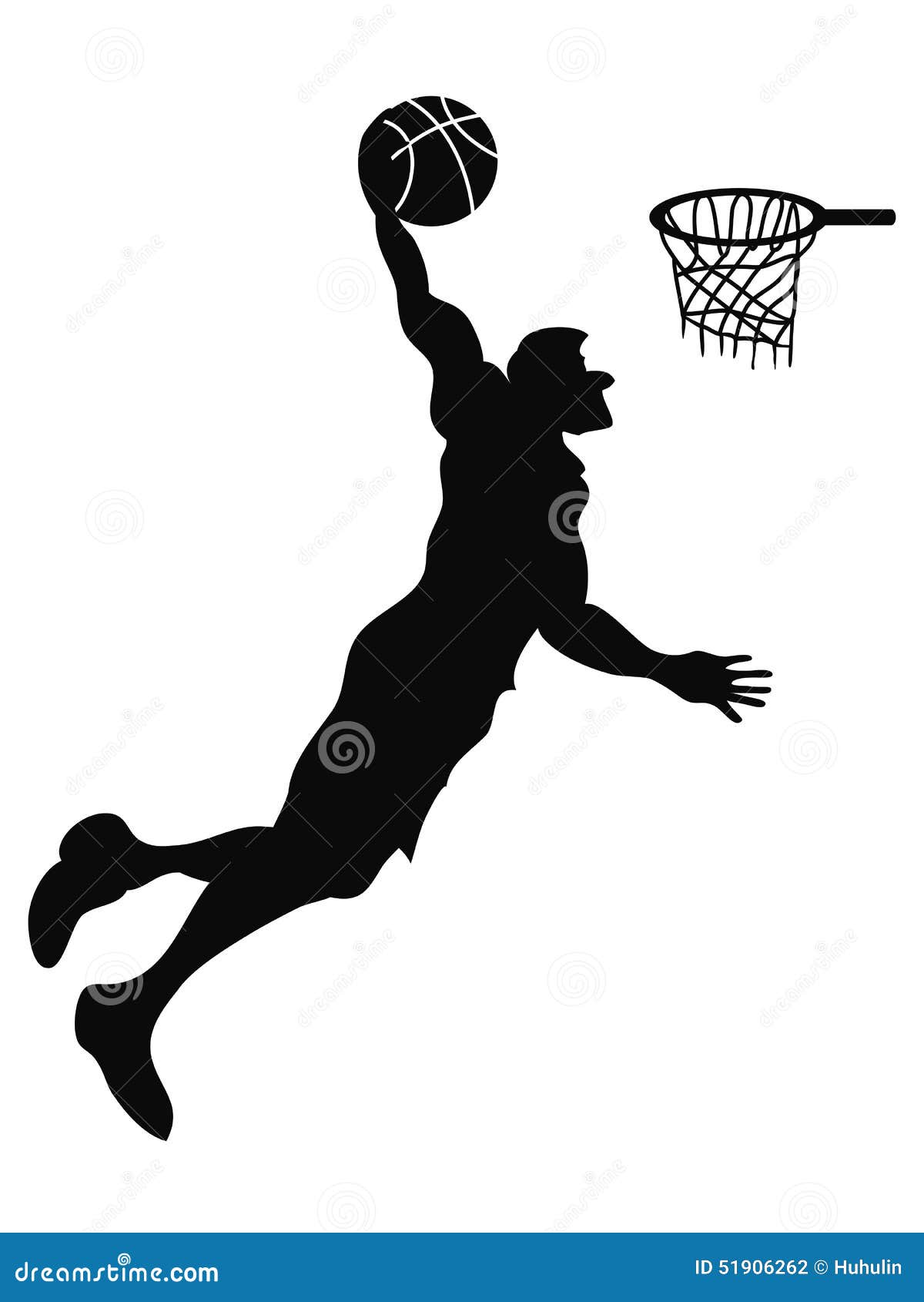 Clavada Aislada Del Jugador De Básquet Ilustración del Vector ...