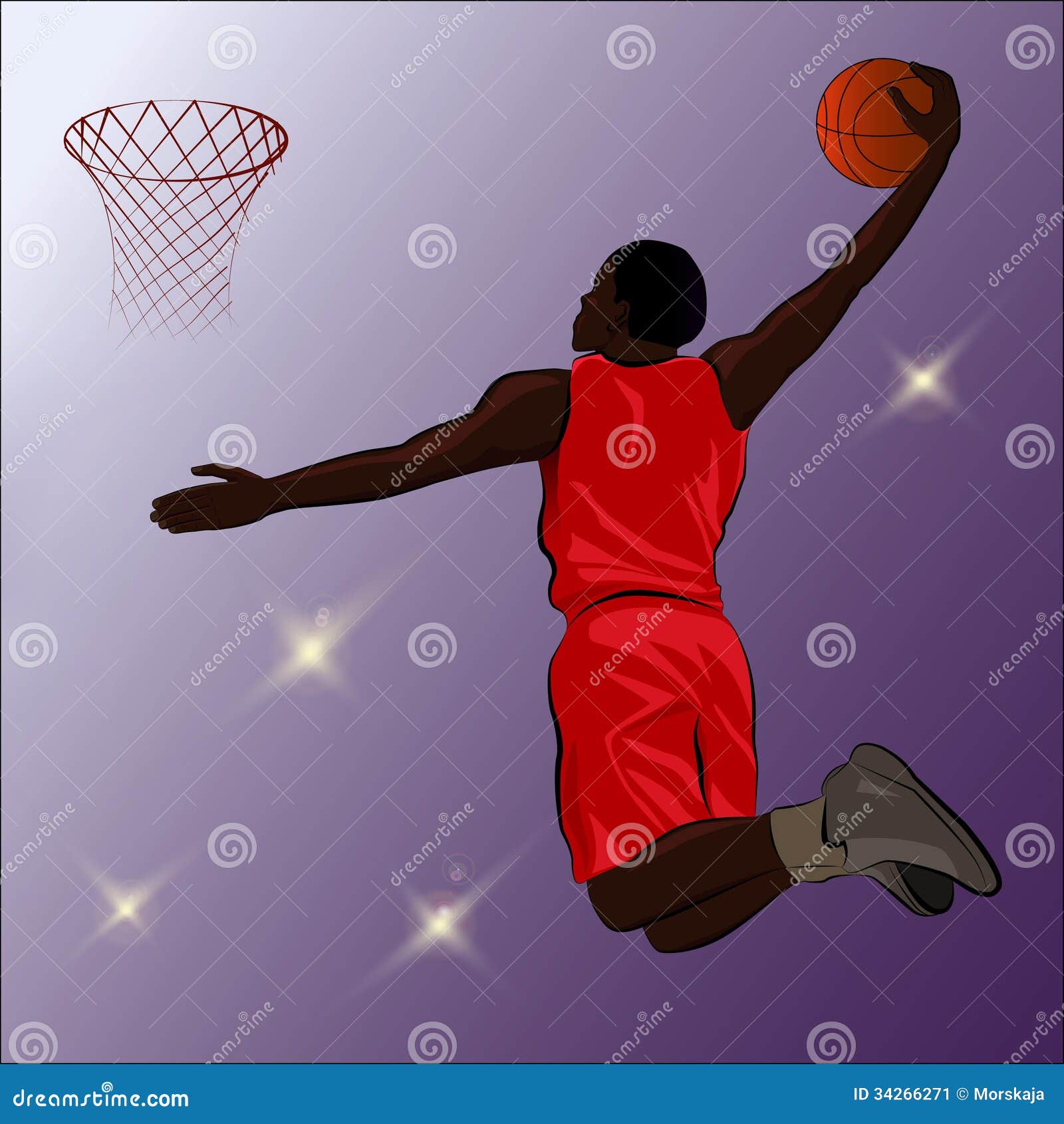 Clavada Del Baloncesto - Ejemplo Ilustración del Vector - Ilustración ...