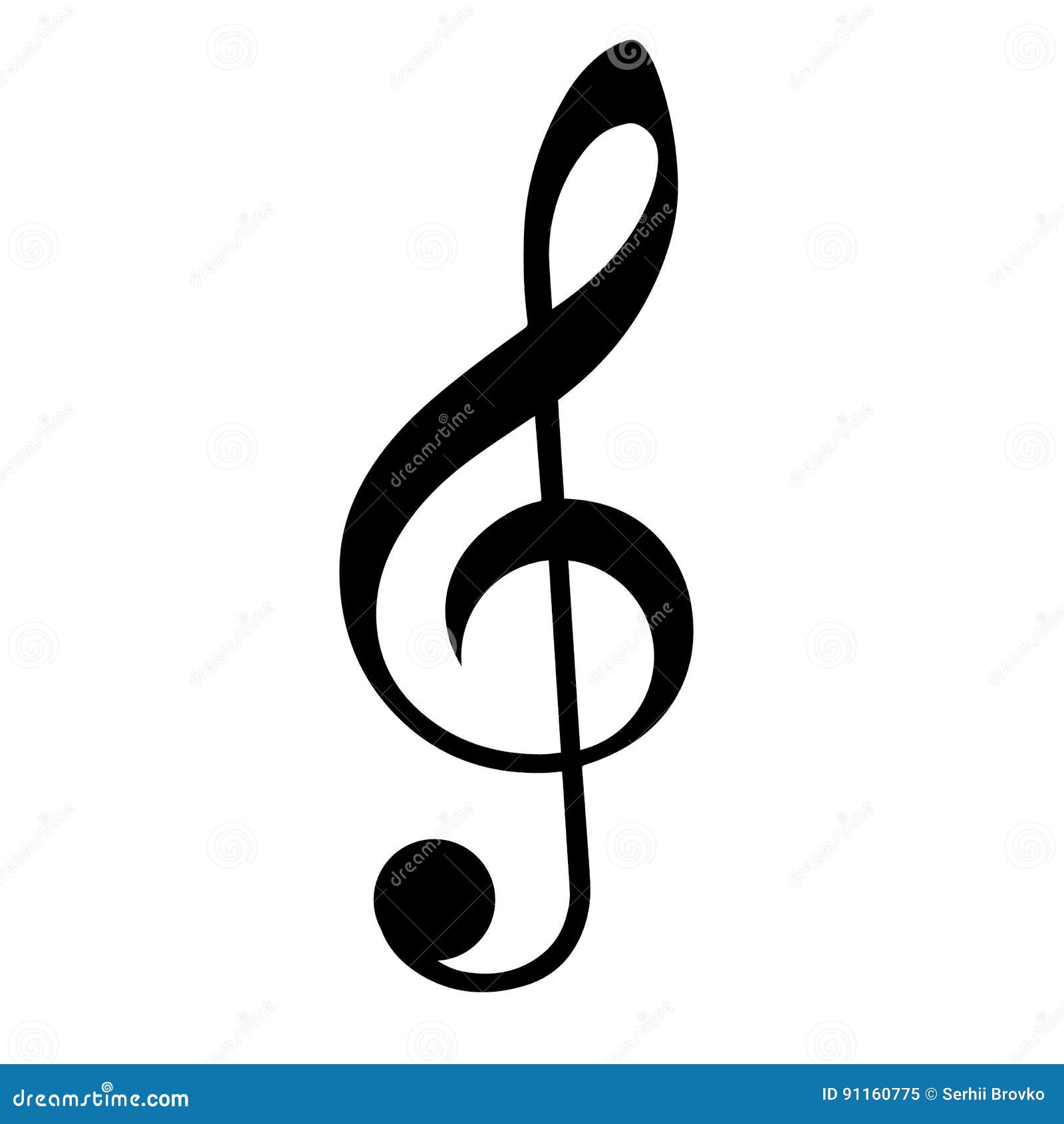 Clave da música ilustração do vetor. Ilustração de silhueta - 91160775