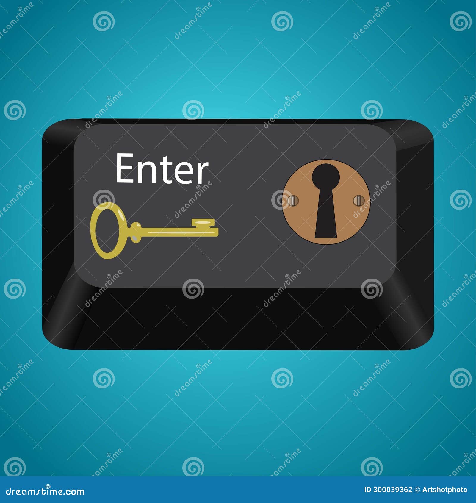 Clave De Entrada De Equipo Con Un Teclado Y Una Tecla Stock de ...