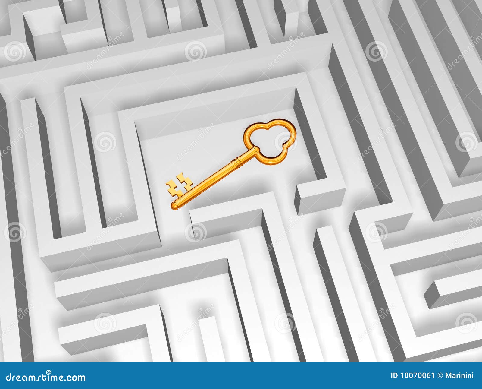 Clave de oro en laberinto stock de ilustración. Ilustración de clave ...