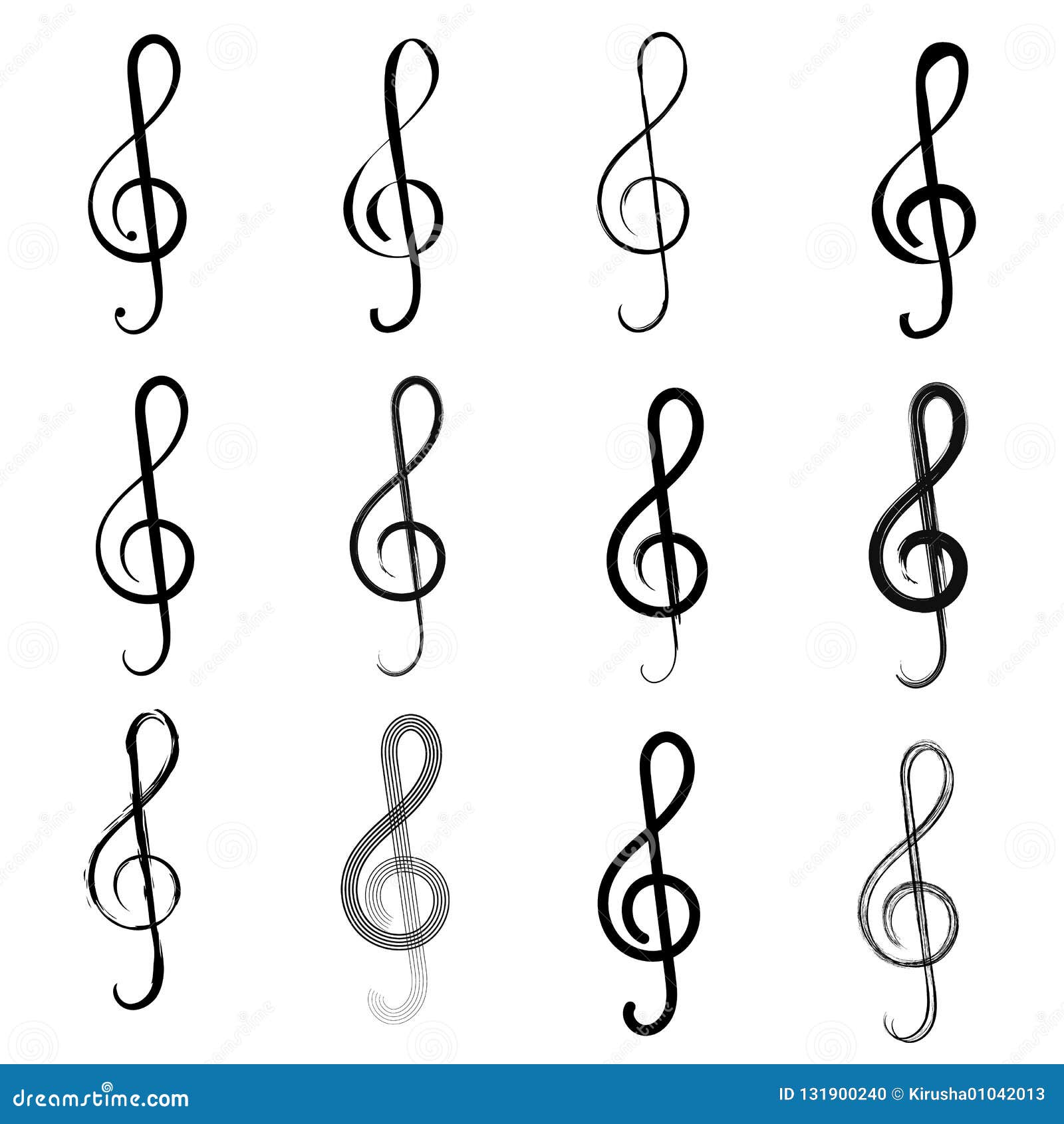 Clave De Sol Aislada En El Fondo Blanco Stock de ilustración ...