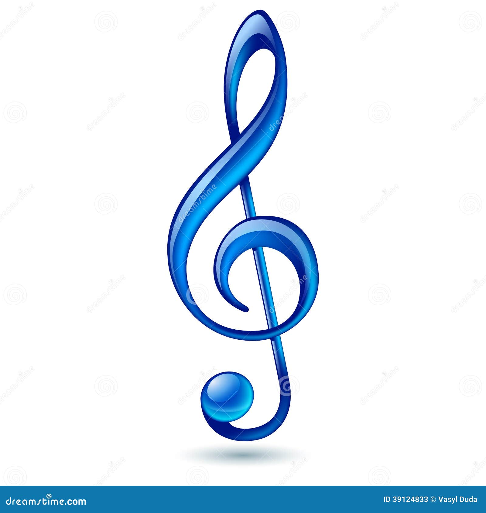 Clave de sol azul ilustración del vector. Ilustración de arte - 39124833