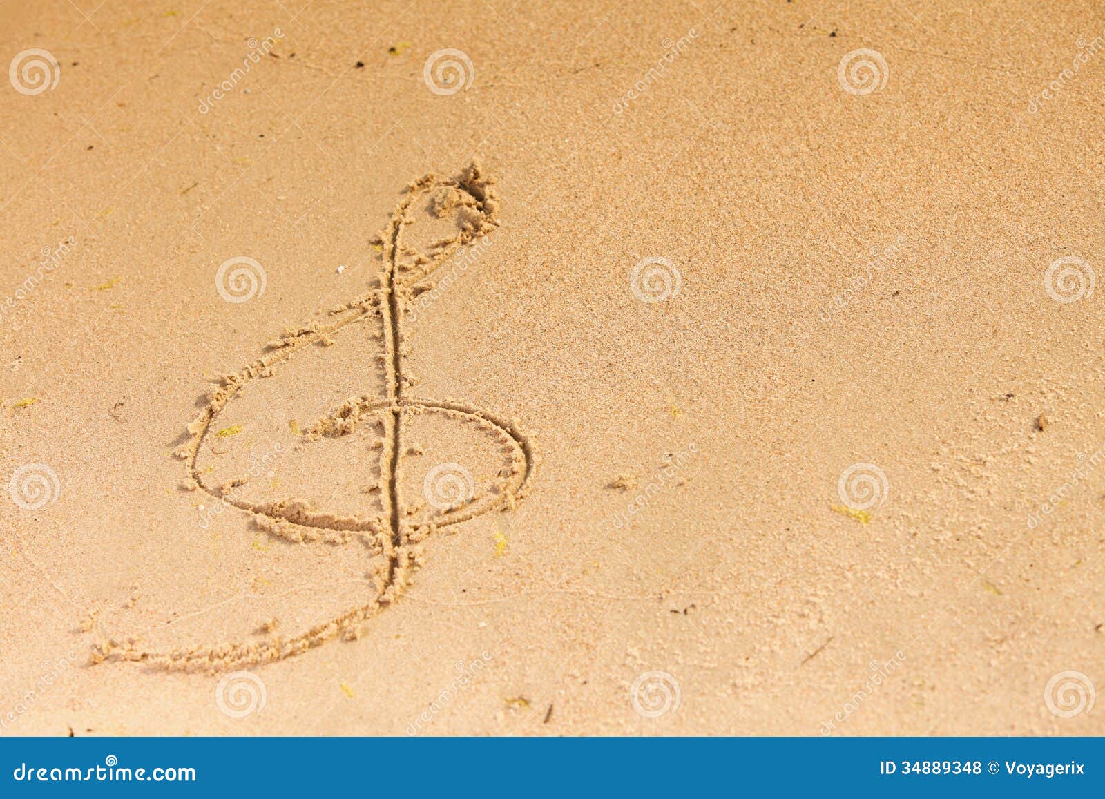 Clave De Sol Chave Do Violino Tirada Na Areia Foto de Stock - Imagem de ...