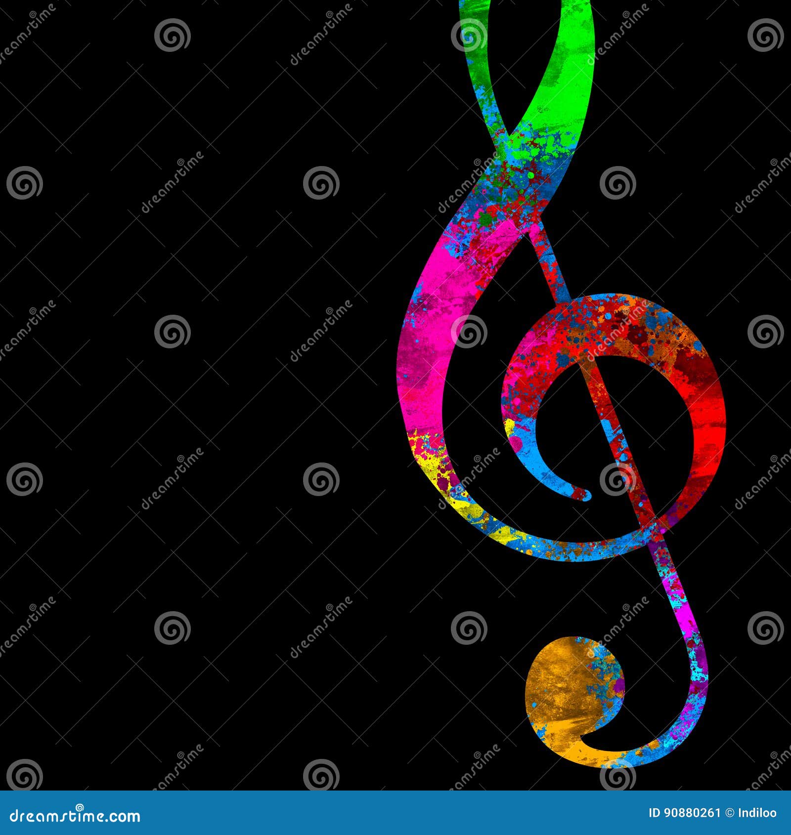 Clave de sol colorida stock de ilustración. Ilustración de cobarde ...