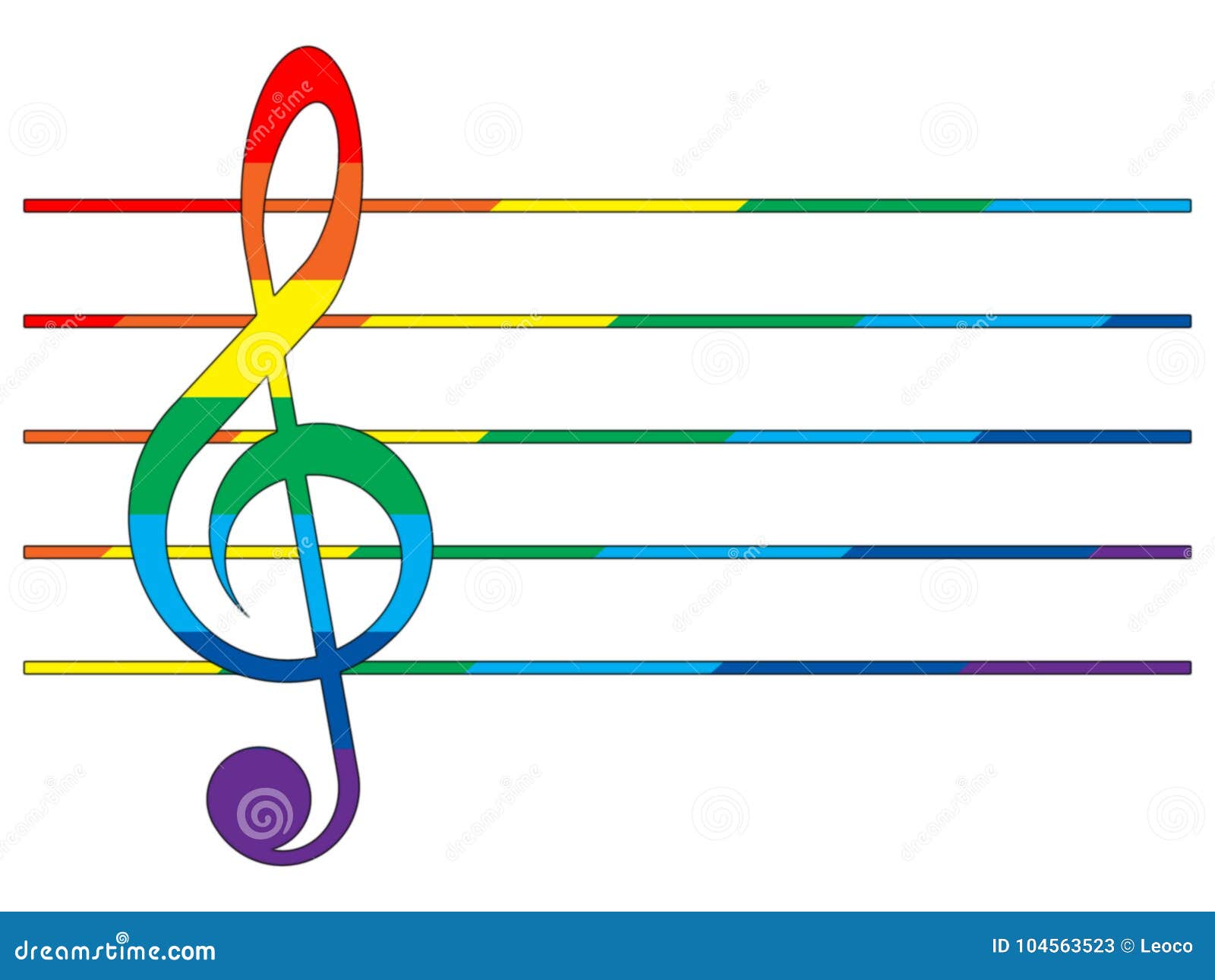 Clave De Sol Colorido E Pessoal Ilustração Stock - Ilustração de ...