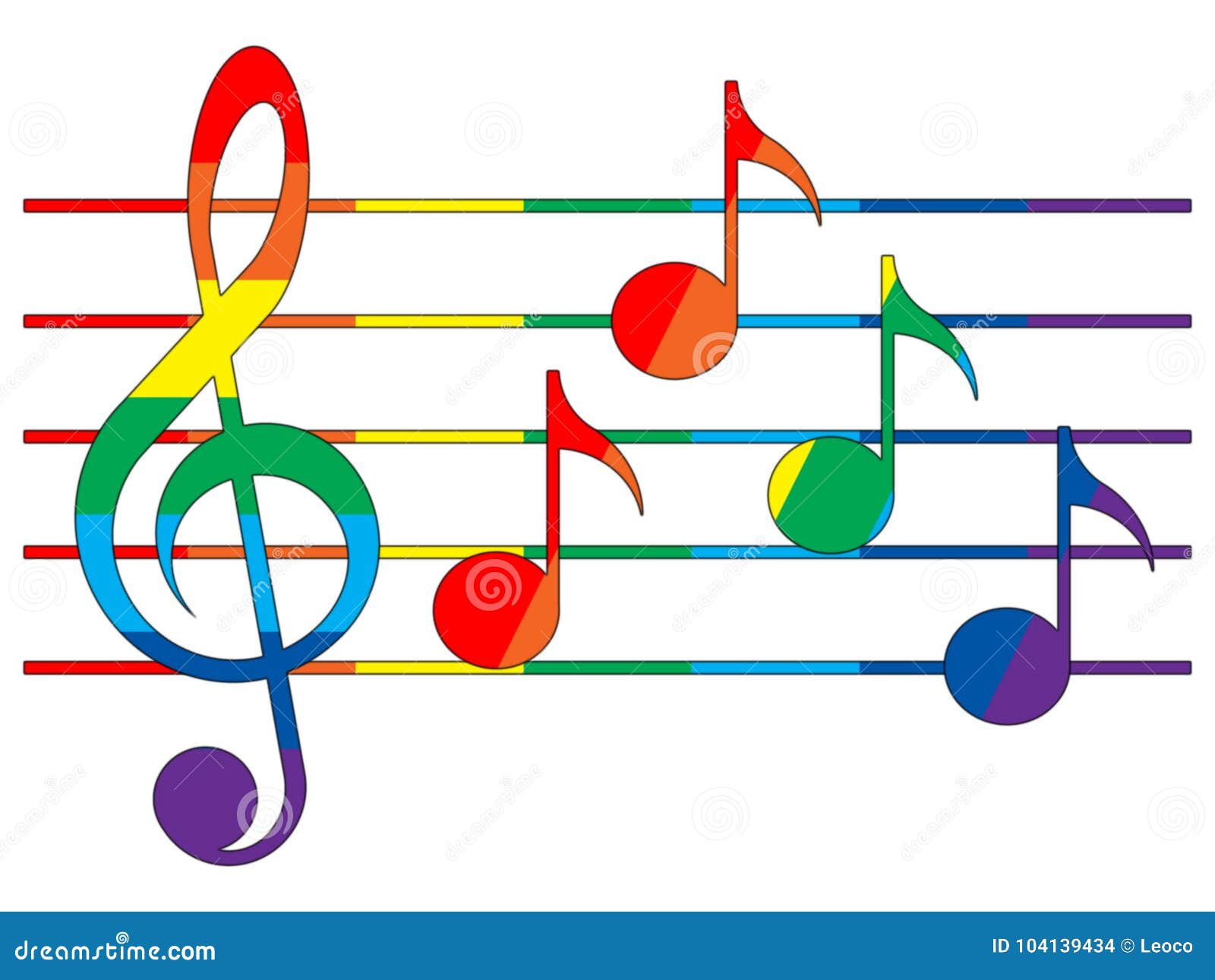 Clave De Sol Colorido, Notas E Pessoal Ilustração Stock - Ilustração de ...