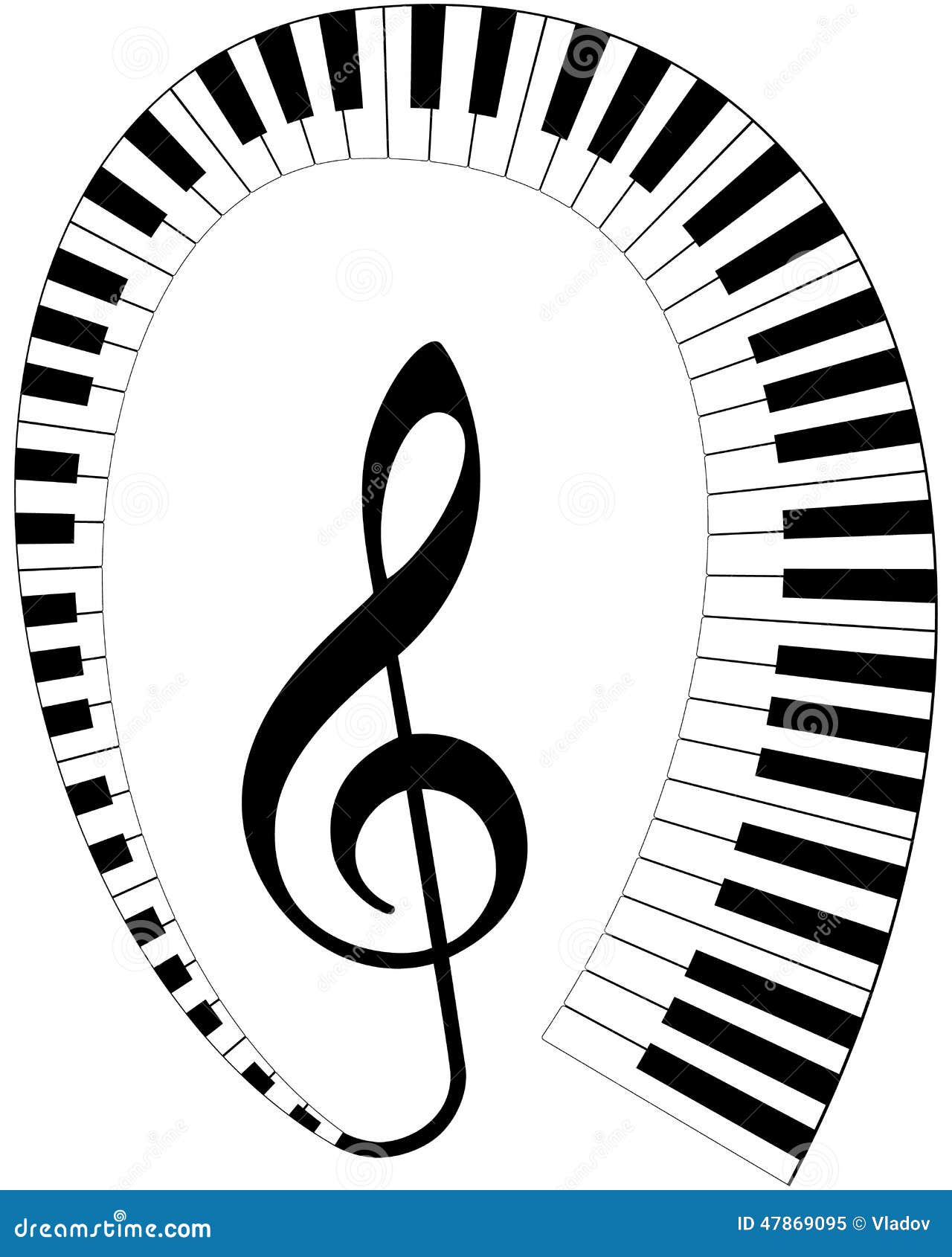 Clave De Sol Con El Teclado Ilustración del Vector - Imagen: 47869095