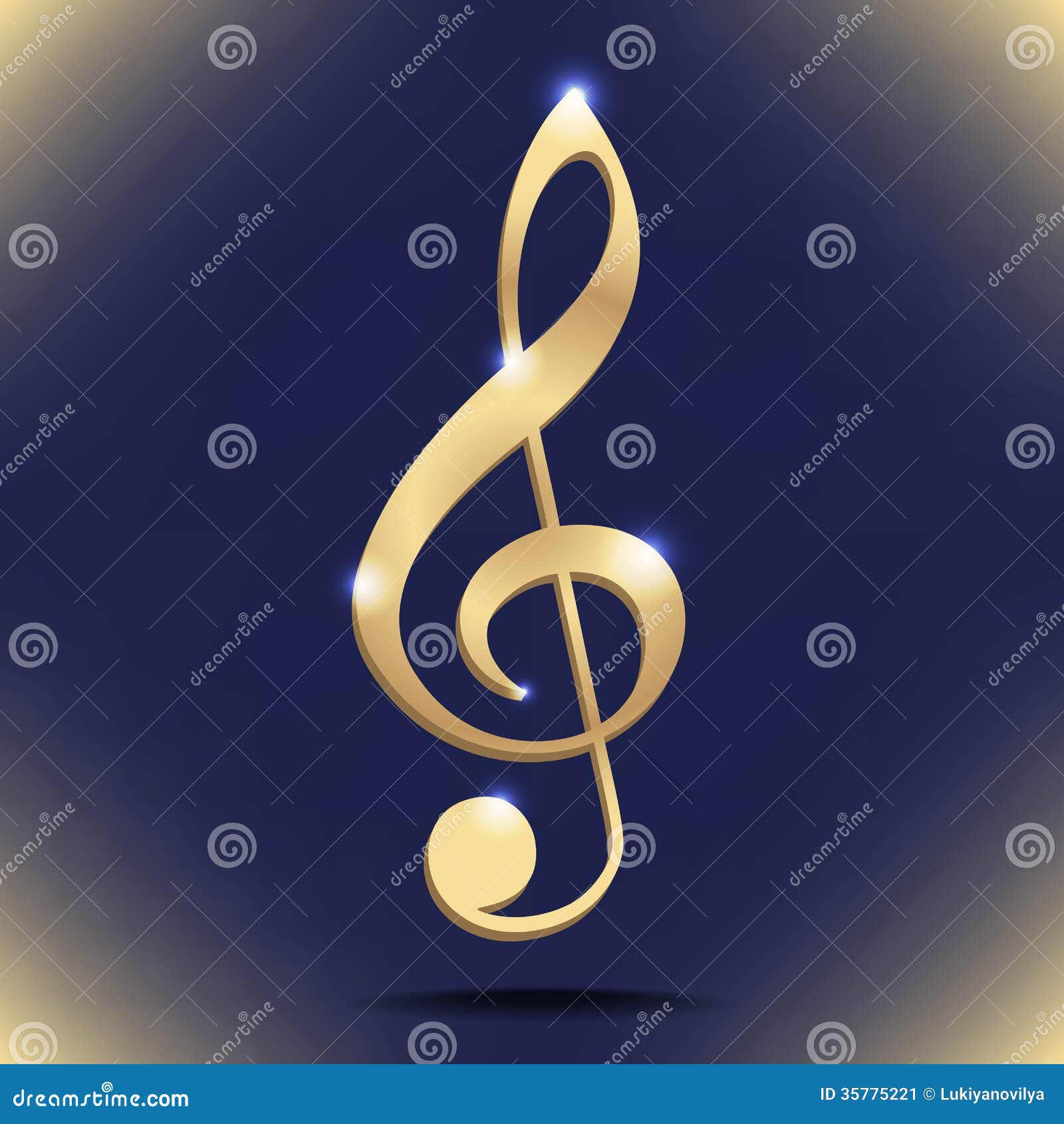 Clave de sol do ouro ilustração do vetor. Ilustração de fundo - 35775221