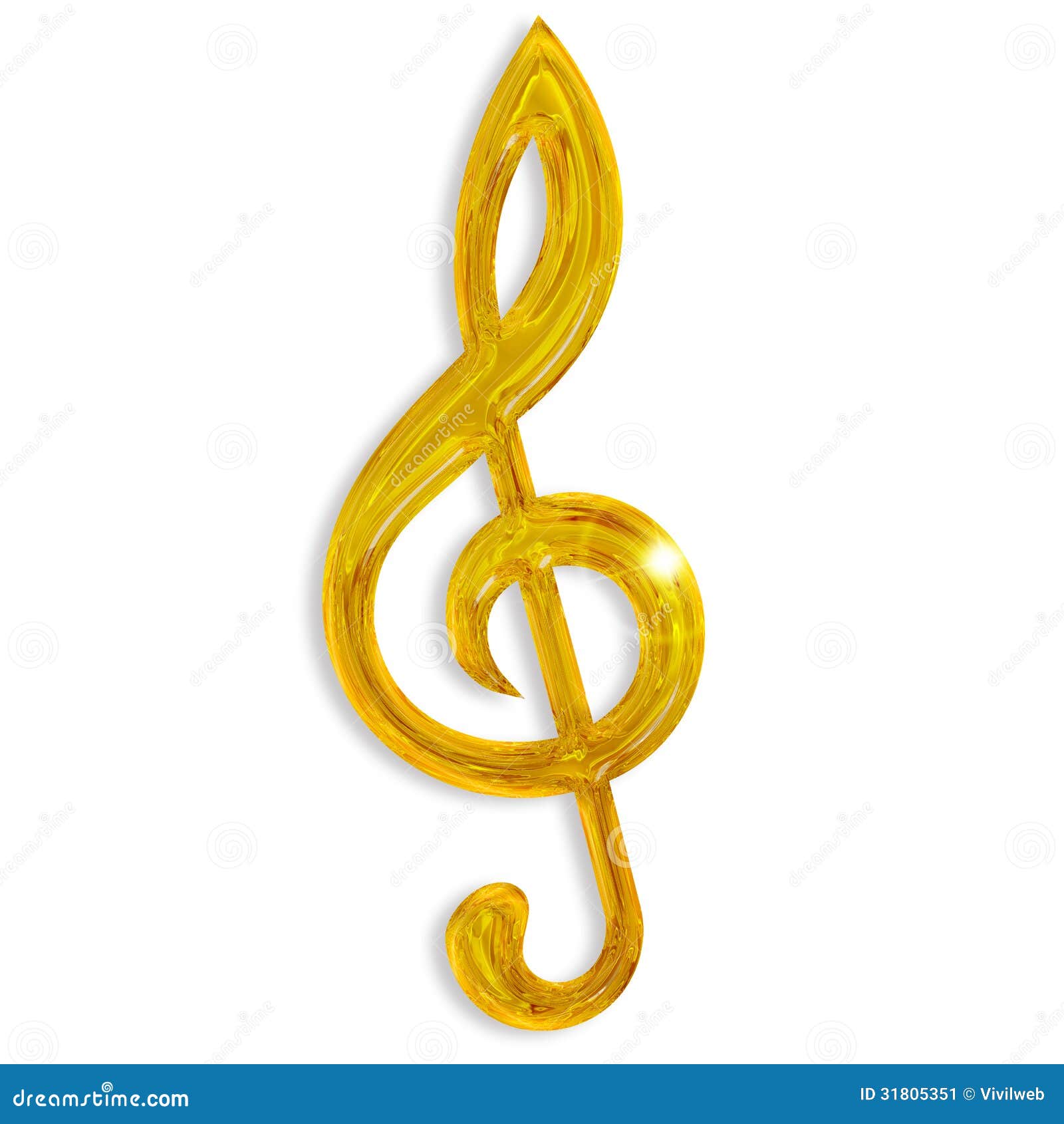 Clave de sol dourada ilustração stock. Ilustração de partido - 31805351