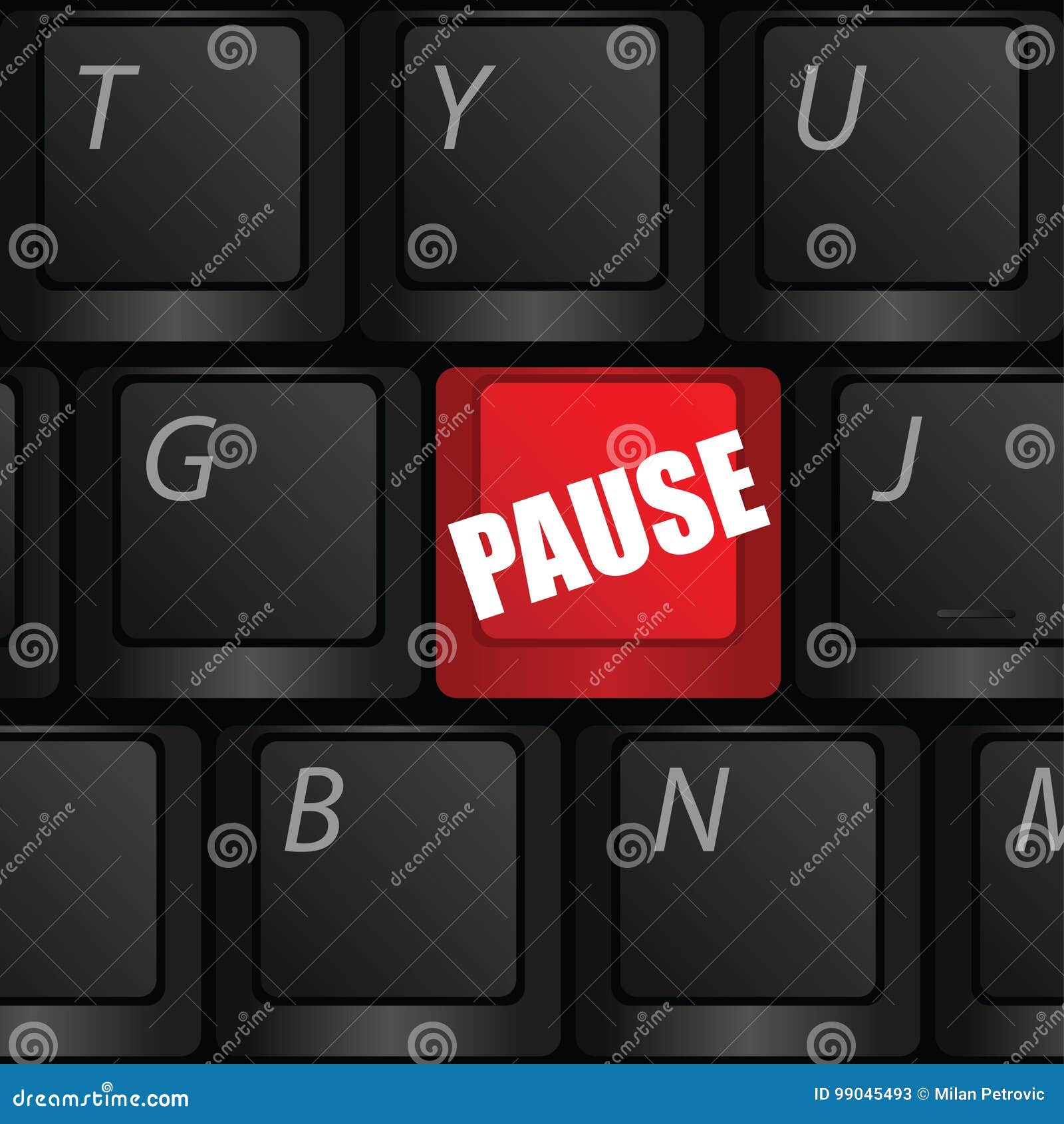 Clavier D'ordinateur Avec La Pause Dans L'illustration De Couleur Rouge ...