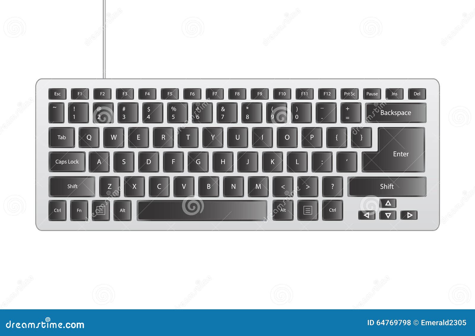 Clavier d'ordinateur gris illustration de vecteur. Illustration du ...